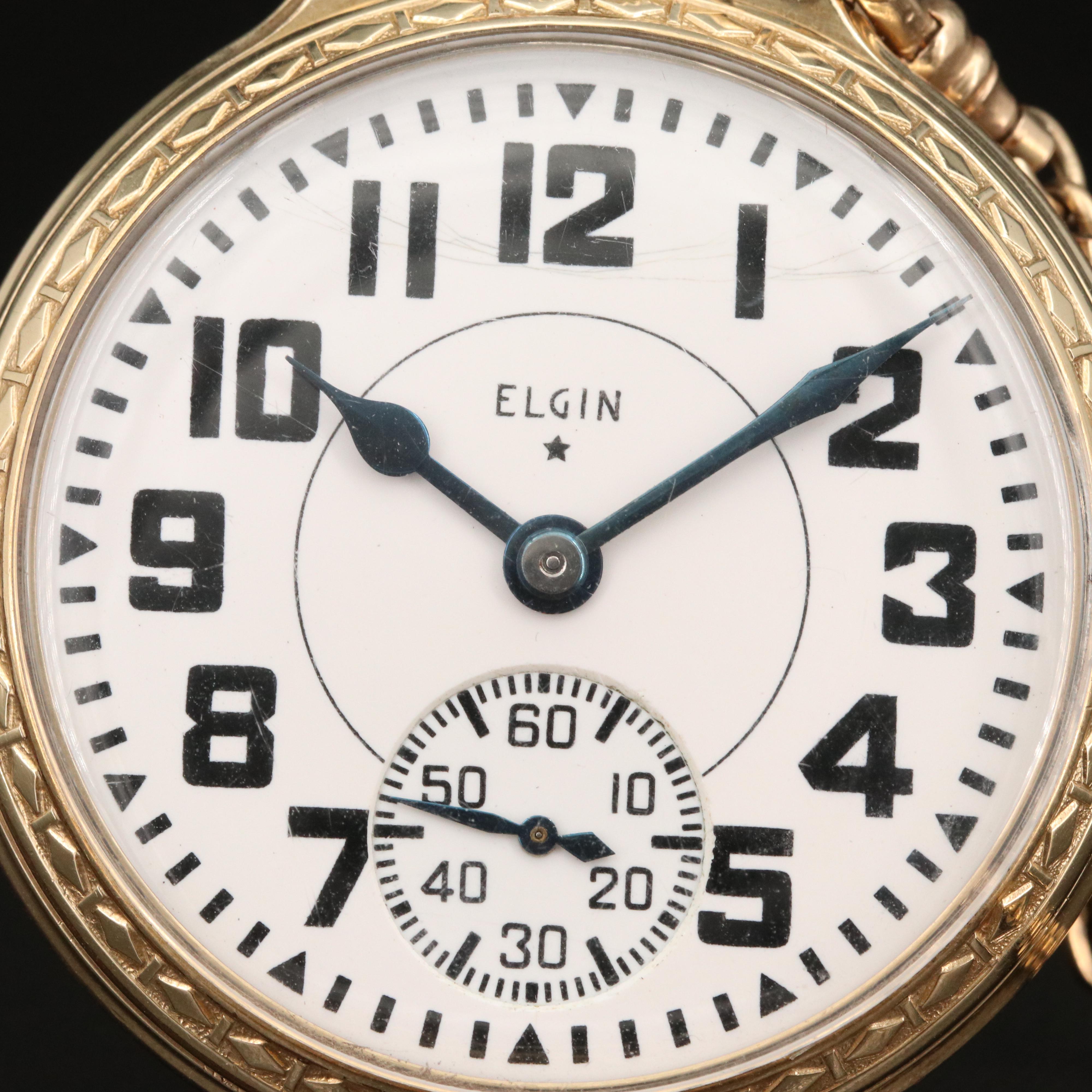 1940 Elgin B.W. Raymond 10K Gold Filled Railroad Grade Pocket Watch ...