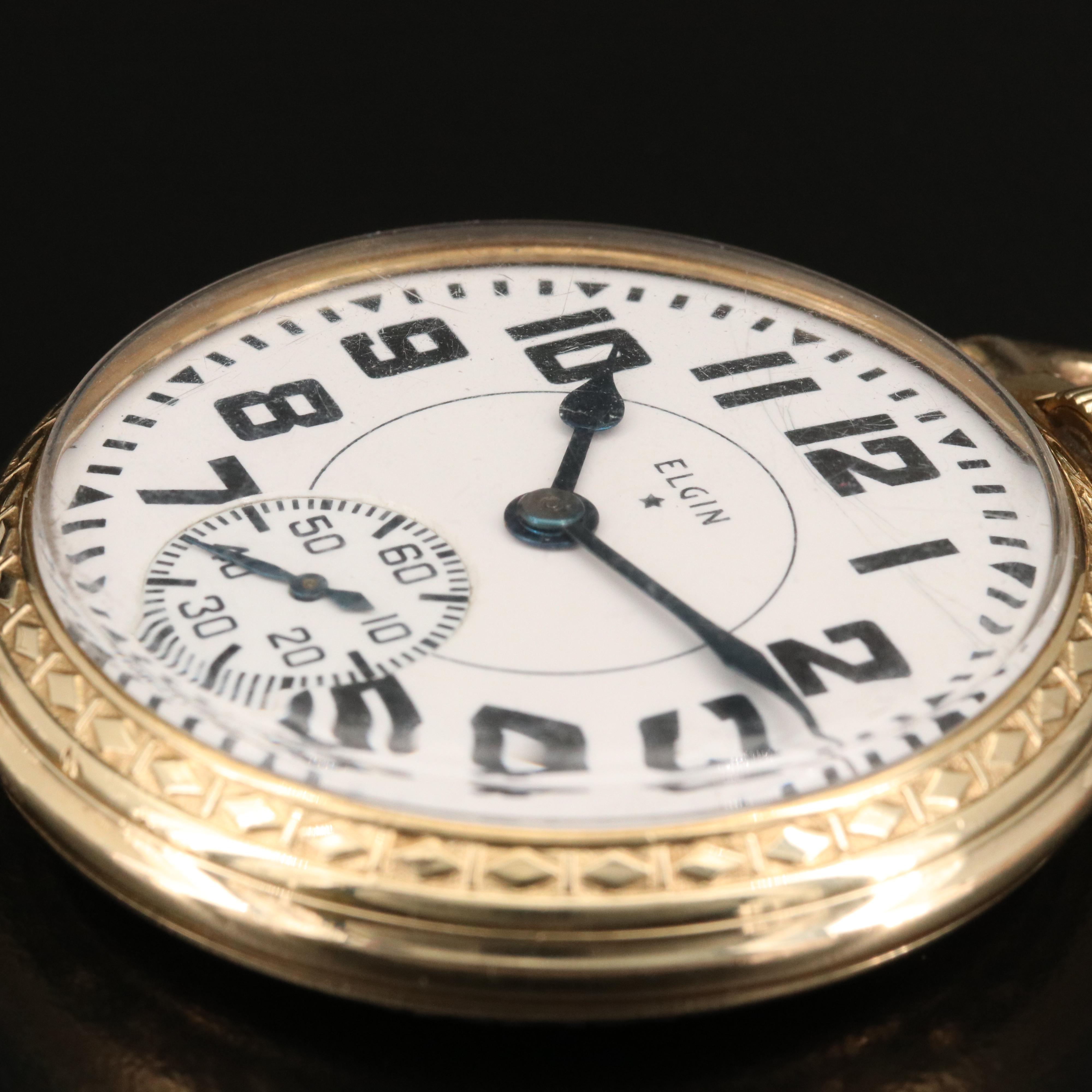 1940 Elgin B.W. Raymond 10K Gold Filled Railroad Grade Pocket Watch ...