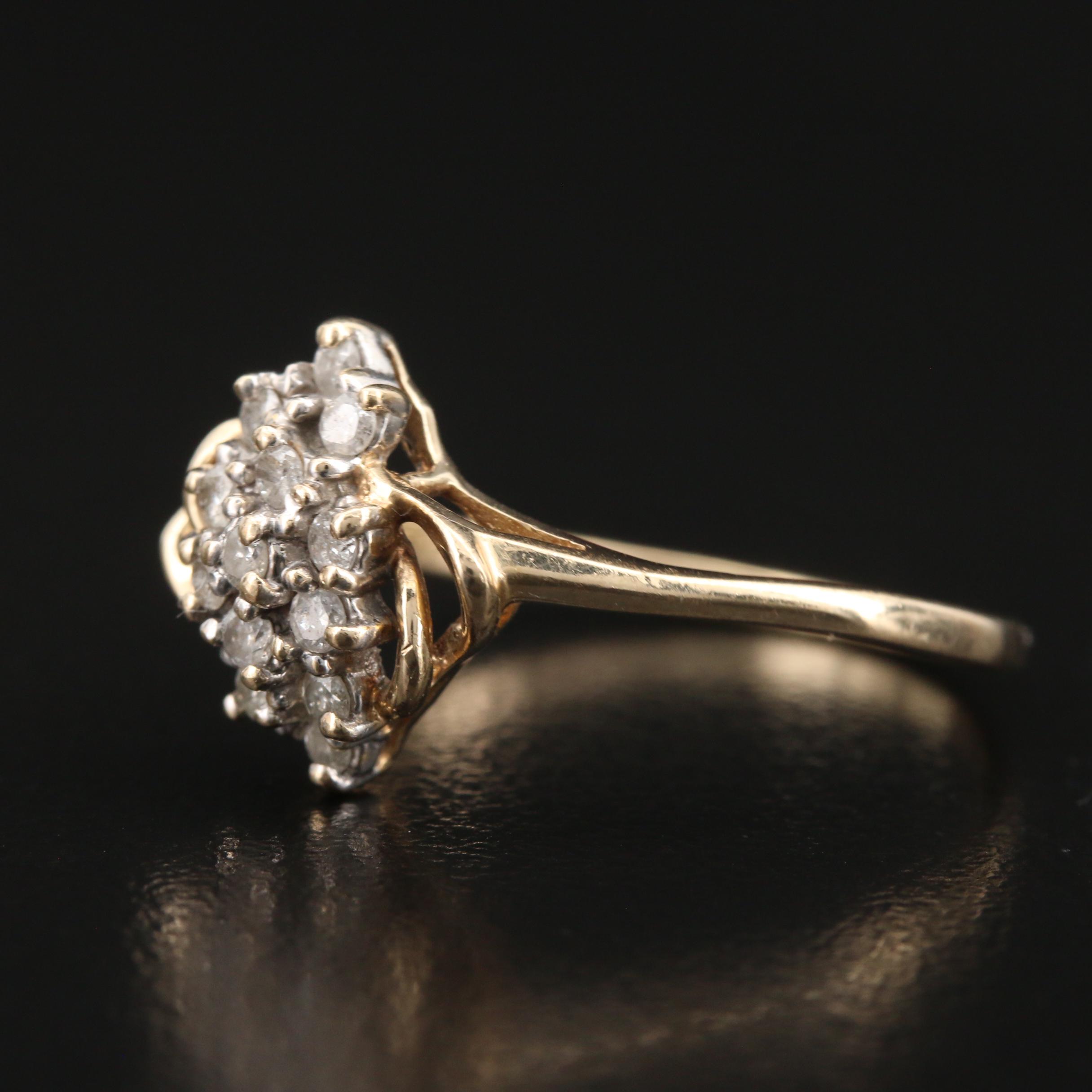 10K Diamond Cluster Ring | EBTH