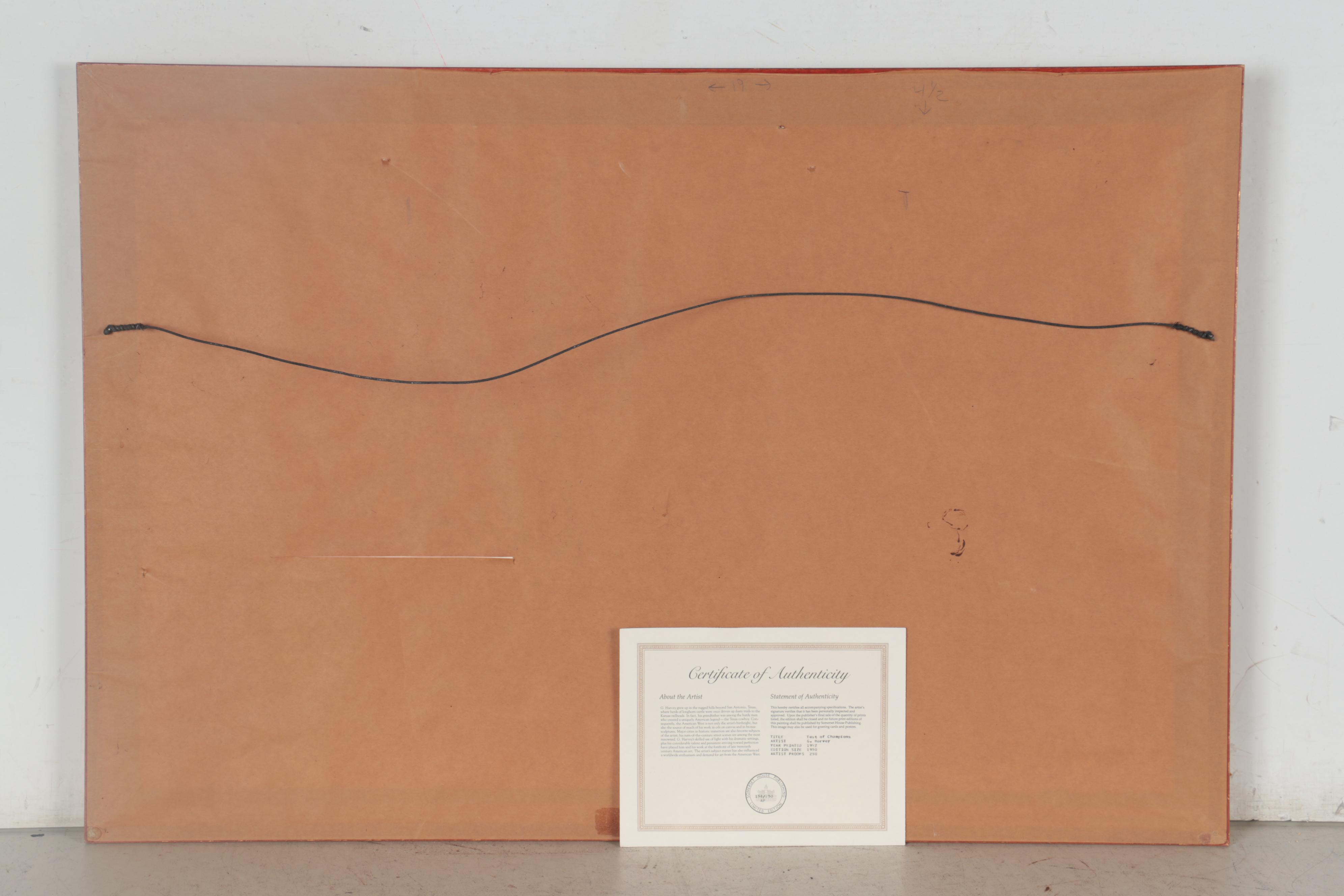 G. Harvey Offset Lithograph "Test of Champions," Late 20th Century | EBTH