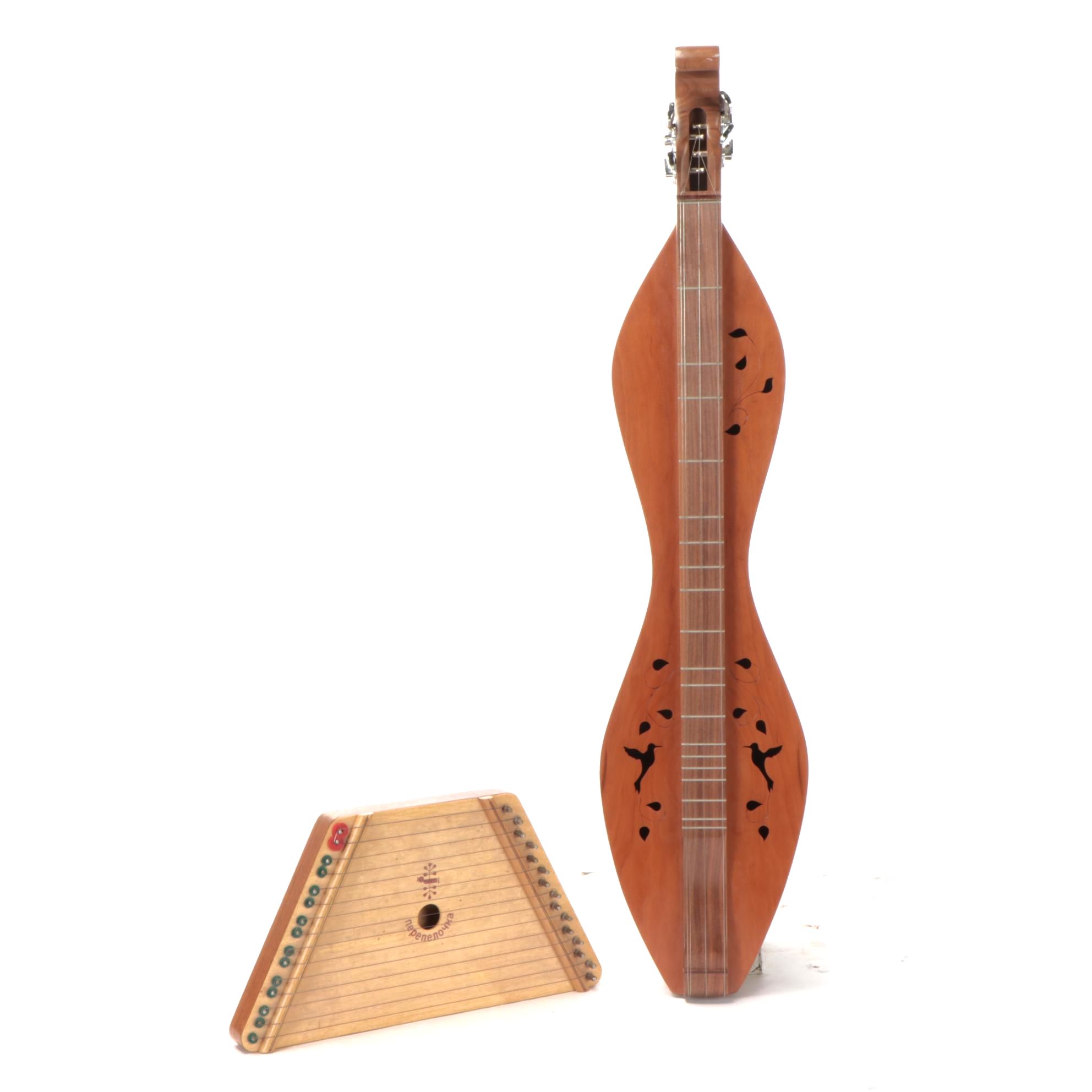 Nepenenoyka 15-String Birch Lap Harp and TK O'Brien Mountain Dulcimer ...