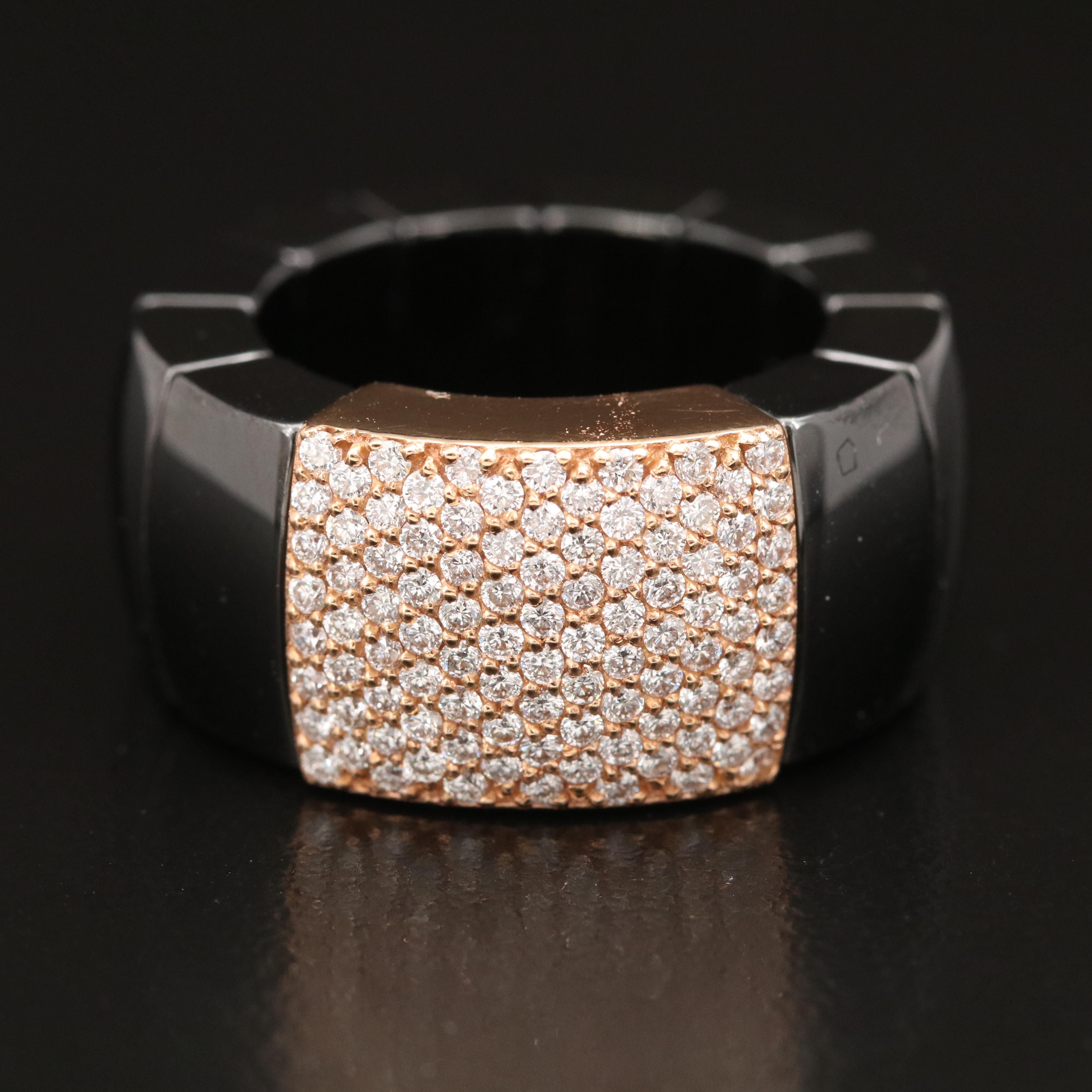 Roberto Demeglio 18K Pavé Diamond and Ceramic Expandable Ring | EBTH