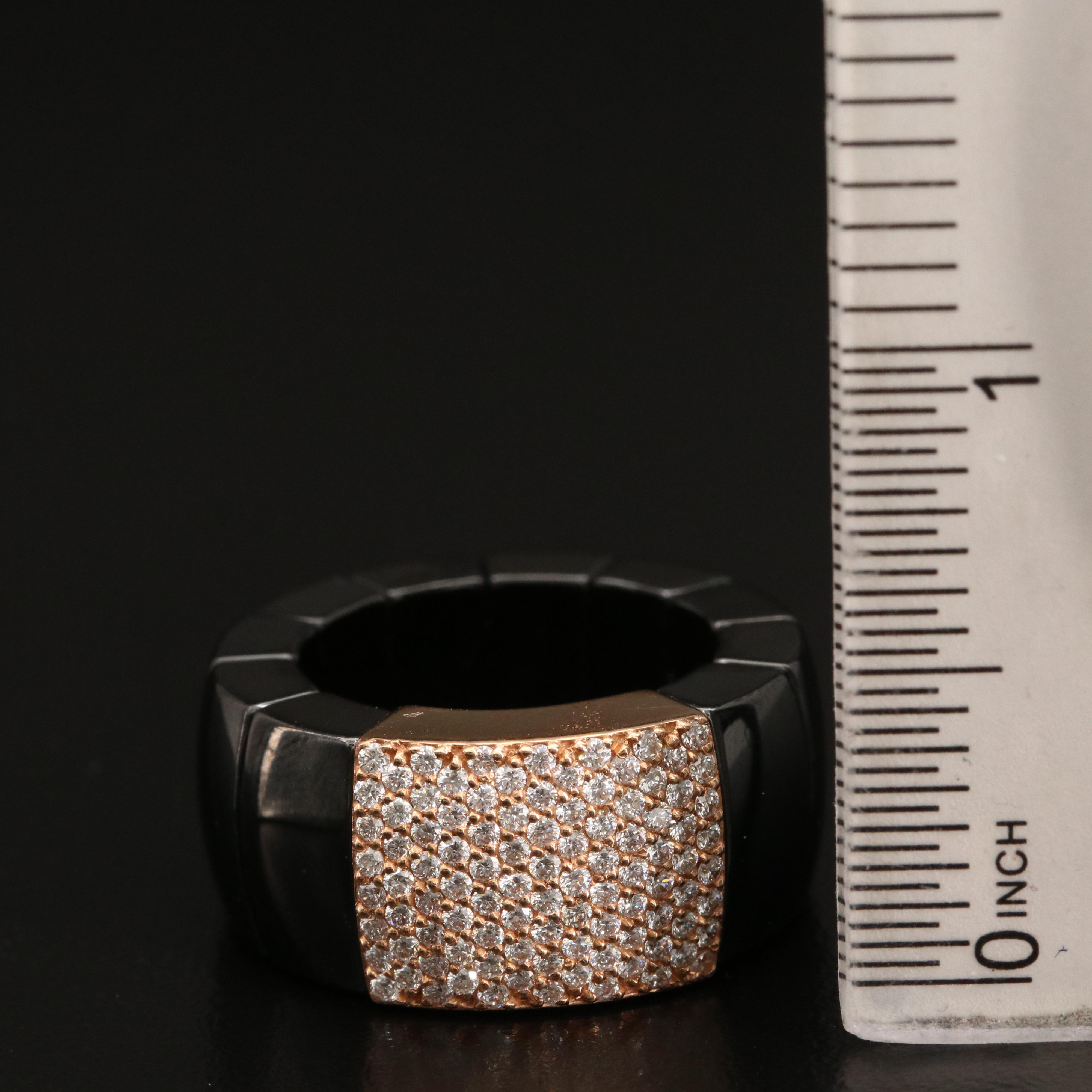 Roberto Demeglio 18K Pavé Diamond and Ceramic Expandable Ring | EBTH