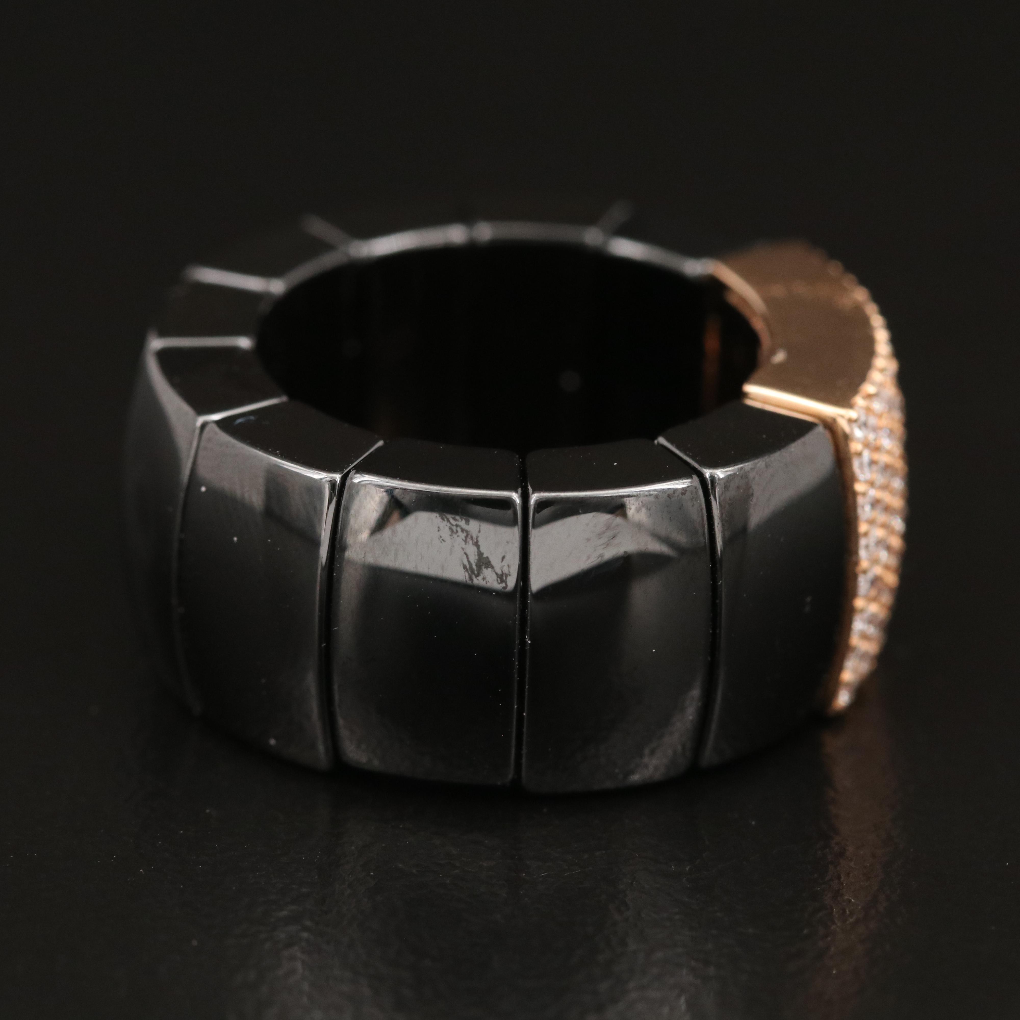 Roberto Demeglio 18K Pavé Diamond and Ceramic Expandable Ring | EBTH