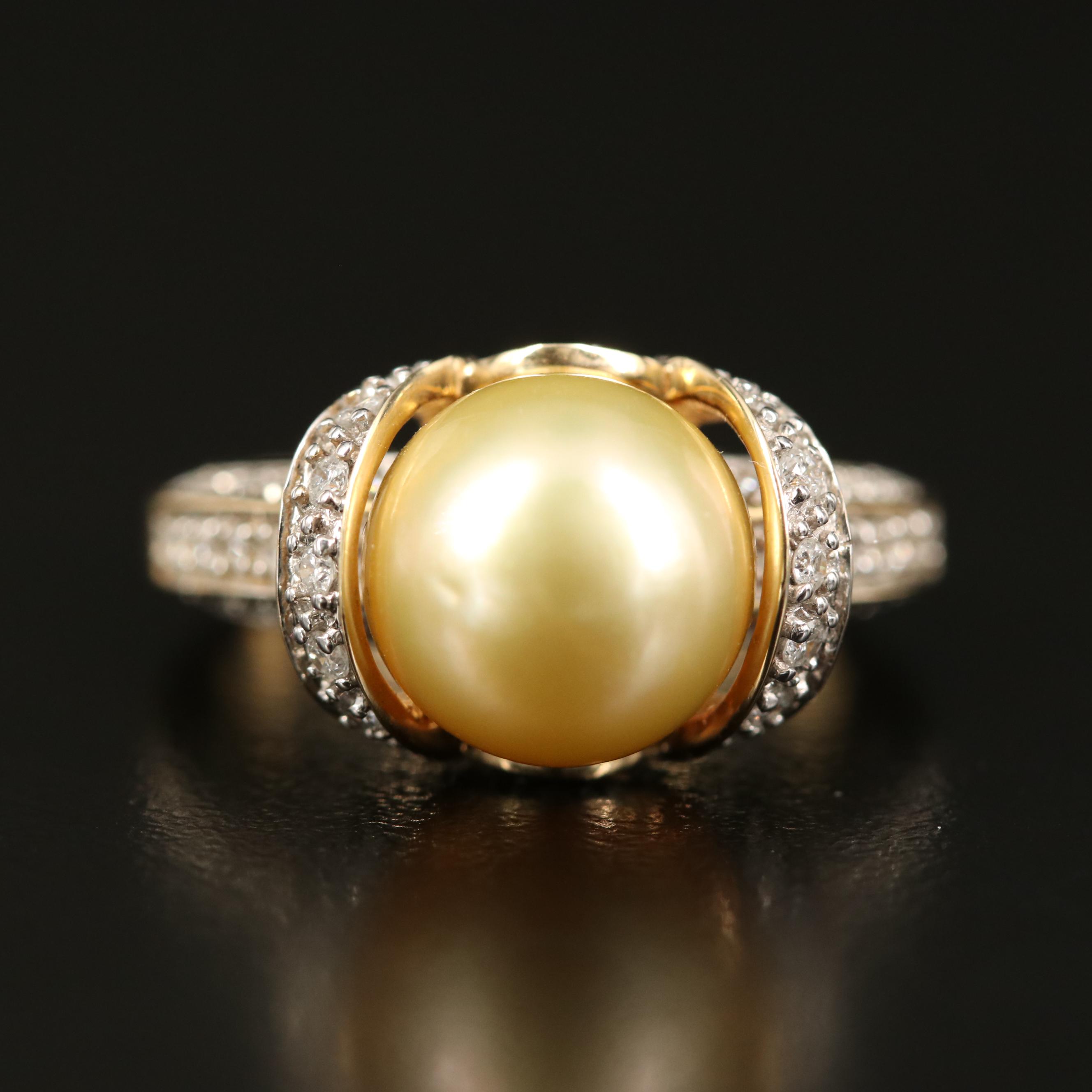 14K Pearl and Diamond Ring | EBTH