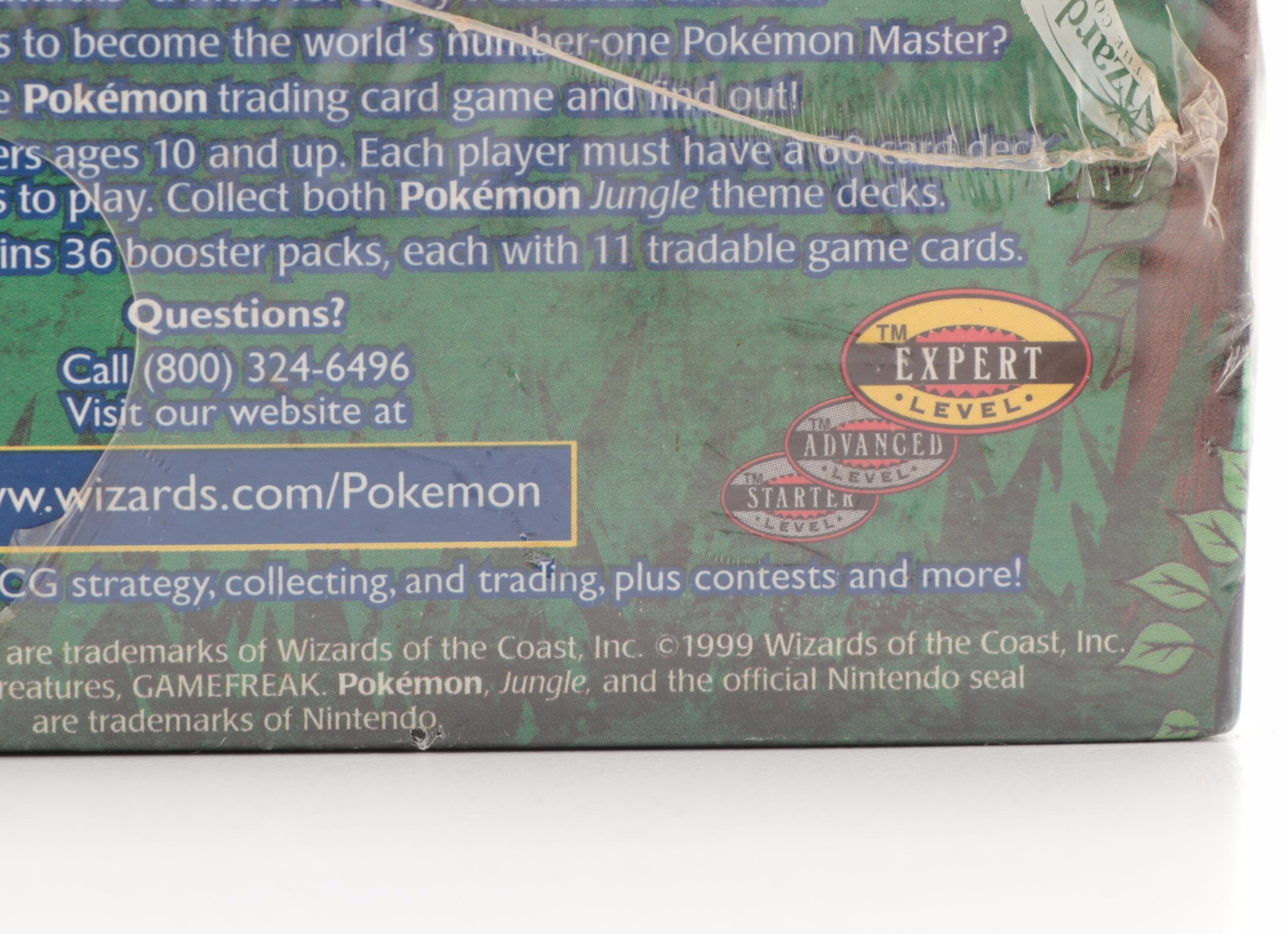 1999 Wizards of the Coast Pokémon 1st Edition Jungle Sealed Booster Box ...