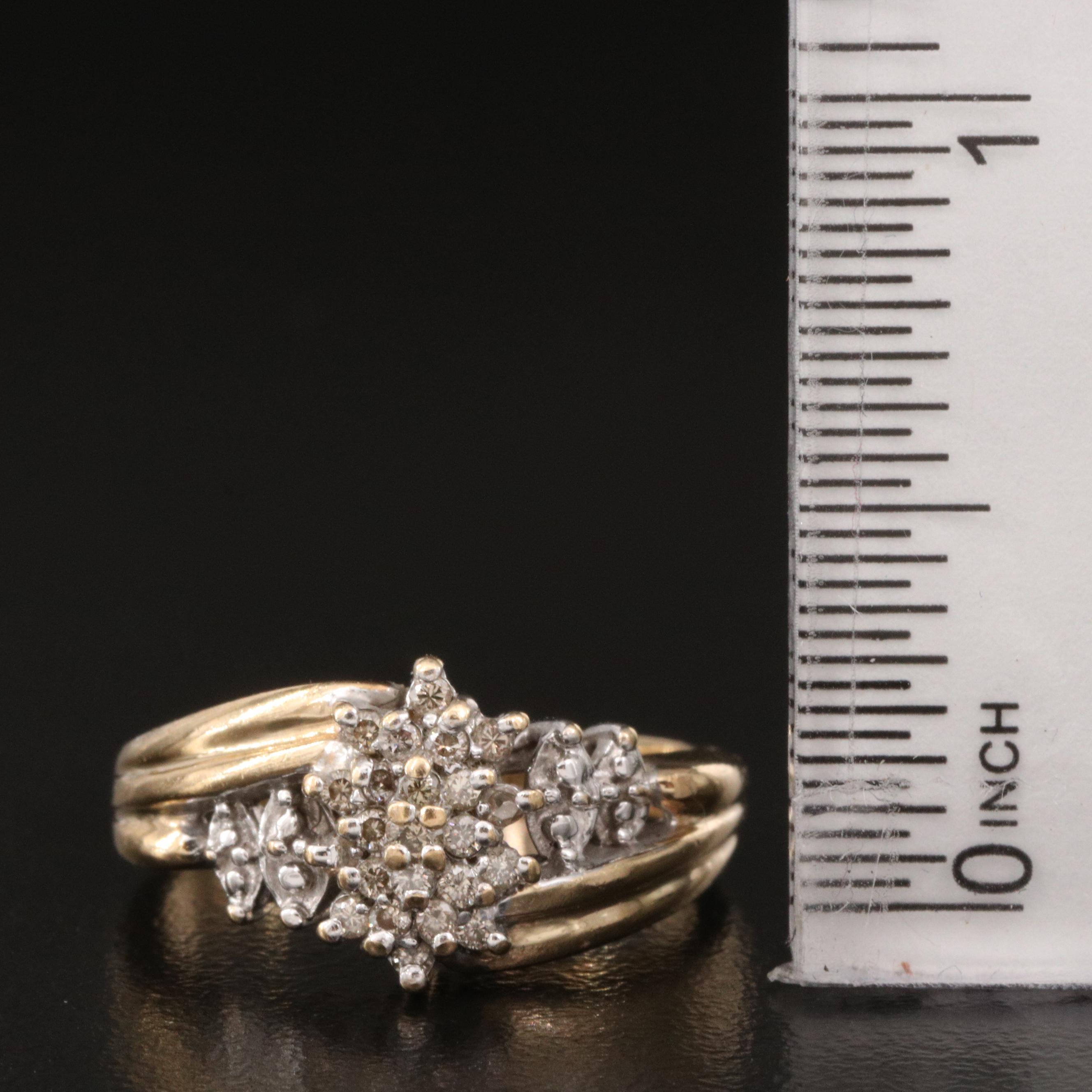 10K Diamond Cluster Ring | EBTH