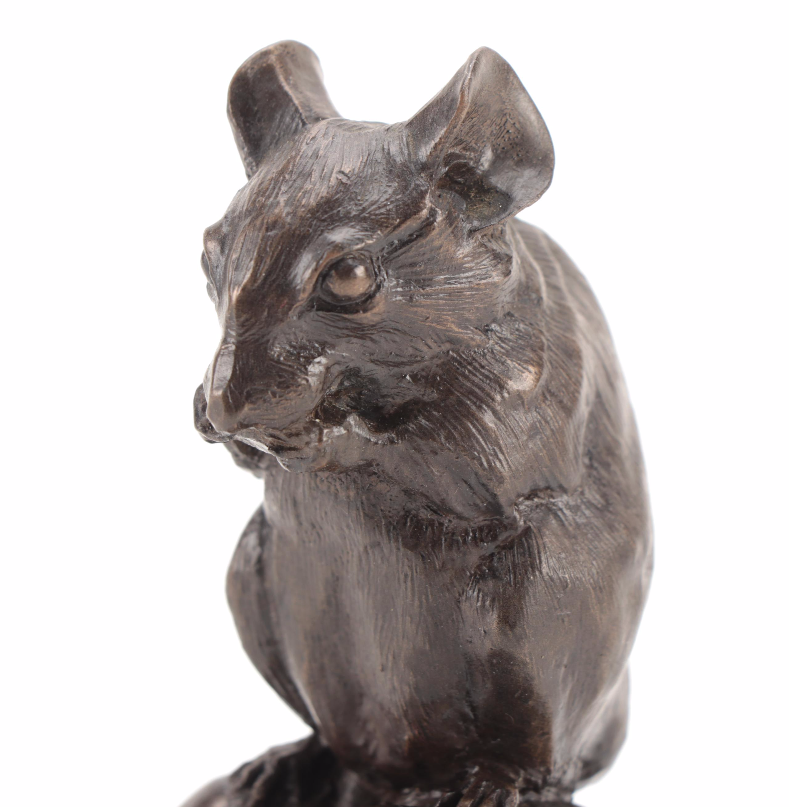 English Heredities Cold Cast Bronze Mouse on Apple, Late 20th Century ...