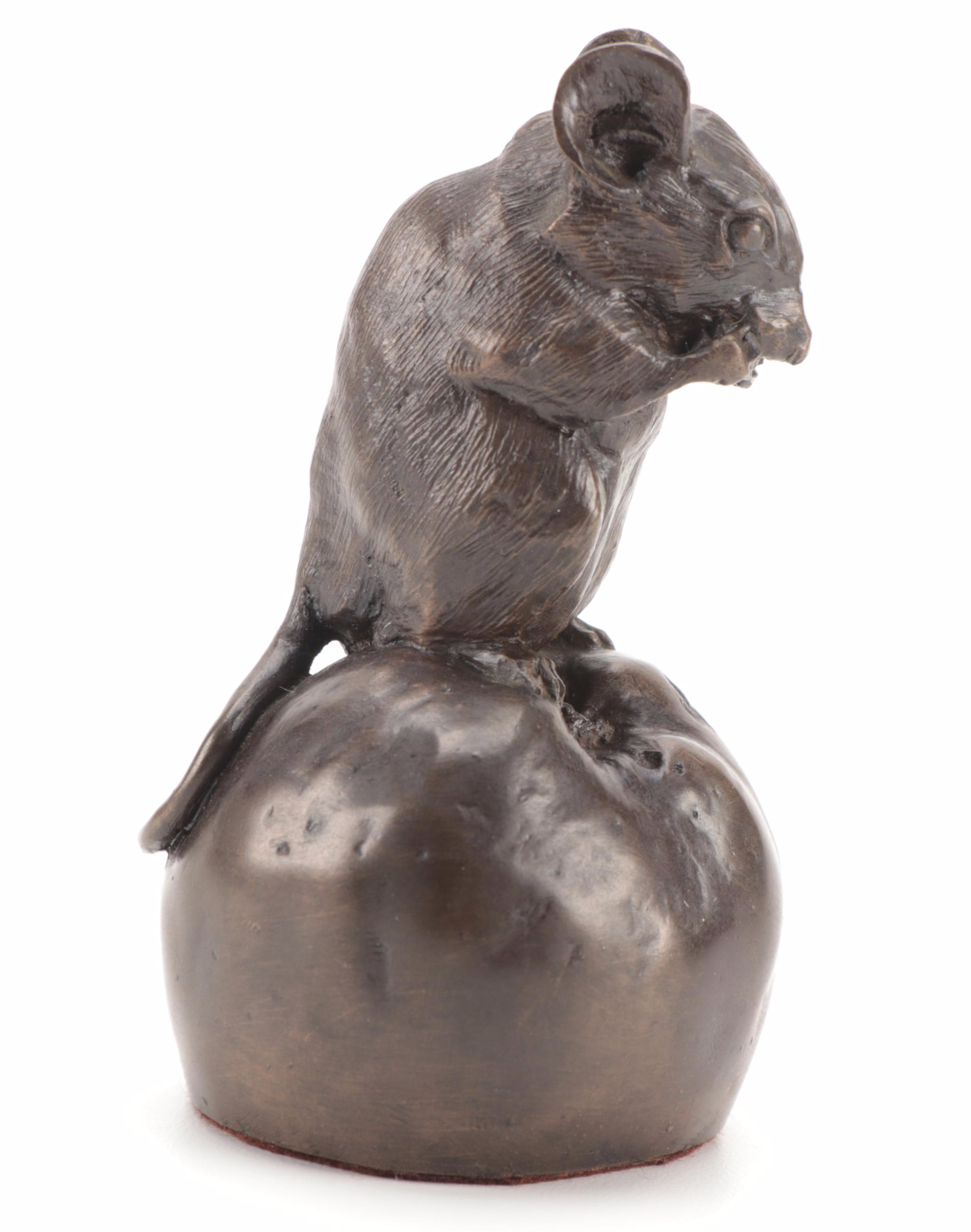 English Heredities Cold Cast Bronze Mouse on Apple, Late 20th Century ...