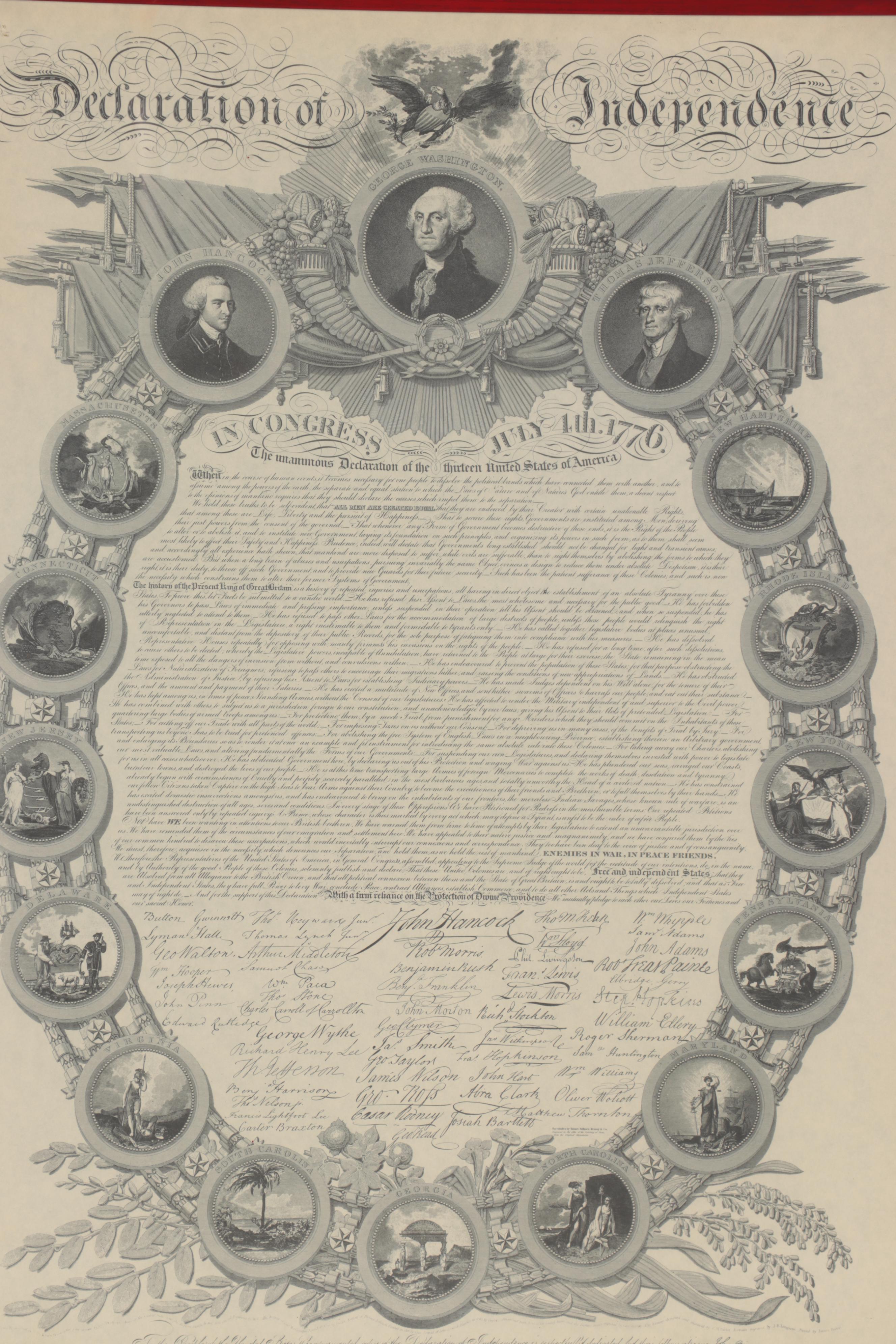 Lithograph after John Binns "The Declaration of Independence" | EBTH