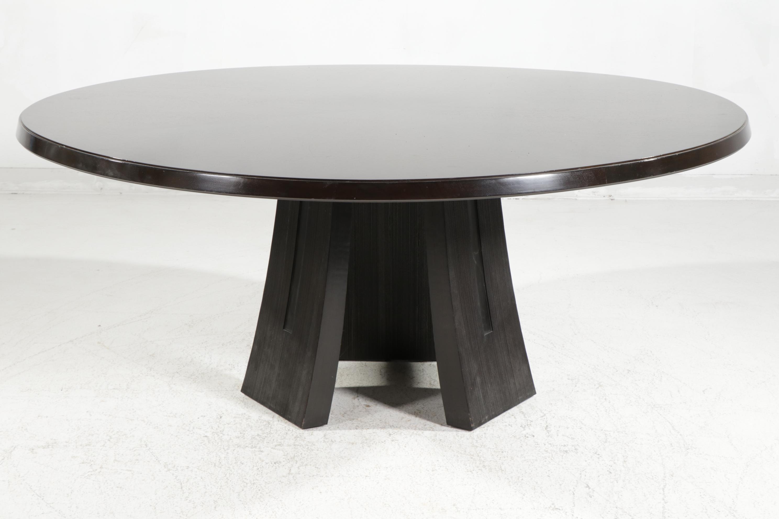 Contemporary Modernist Style Wood Pedestal Dining Table | EBTH