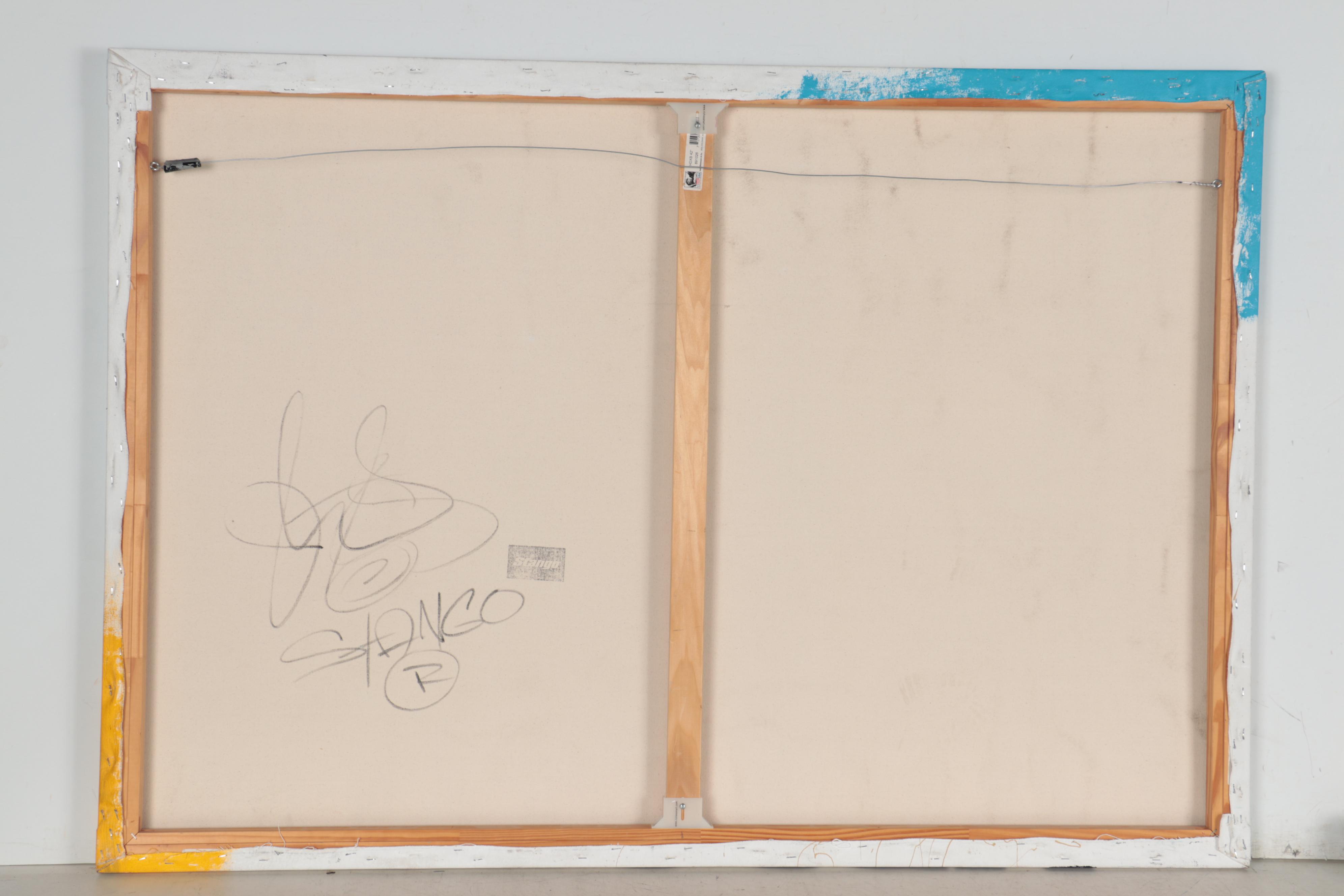 John Stango Monumental Pop Art Mixed Media Painting of Jean-Michel ...