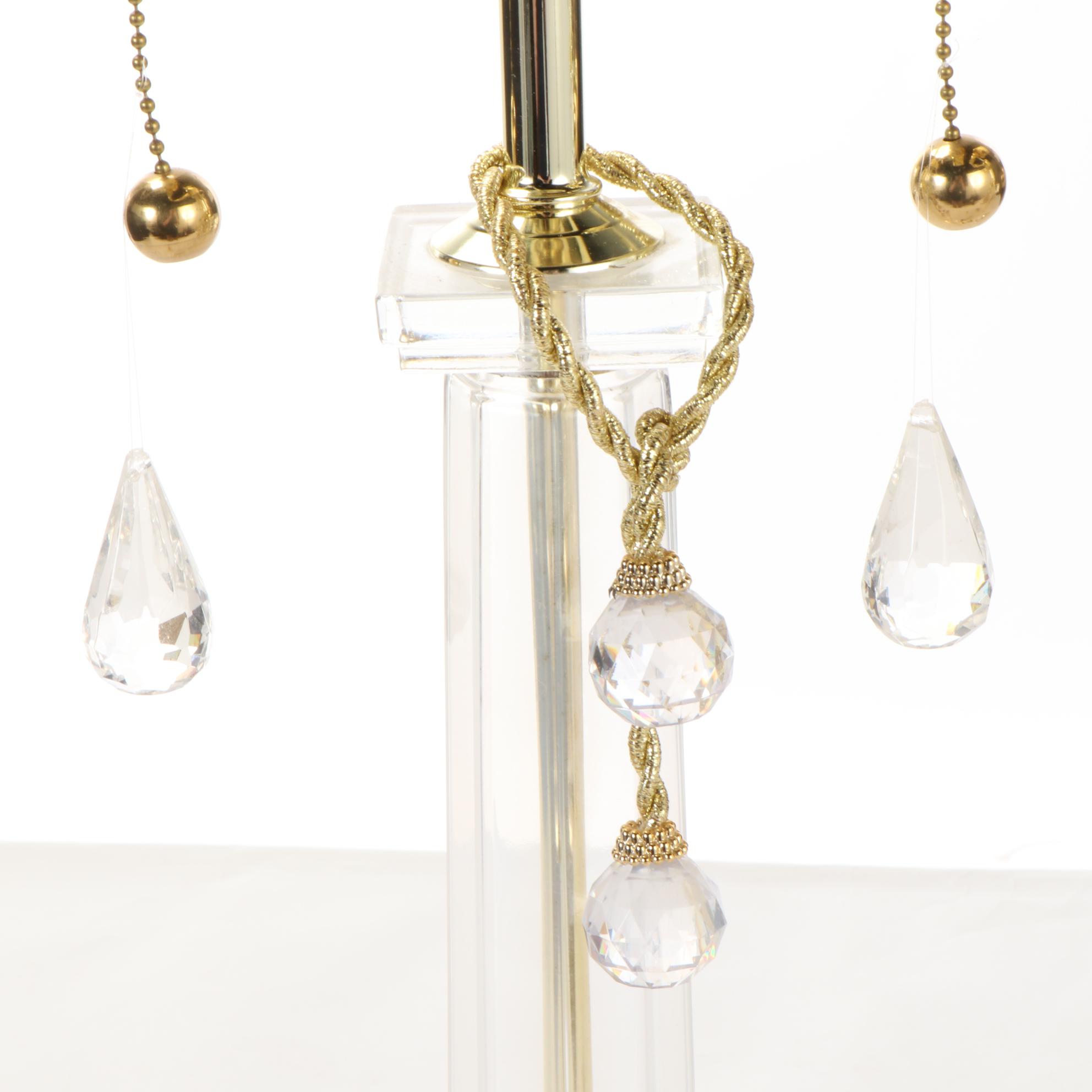 Brass and Glass Pillar Table Lamps | EBTH
