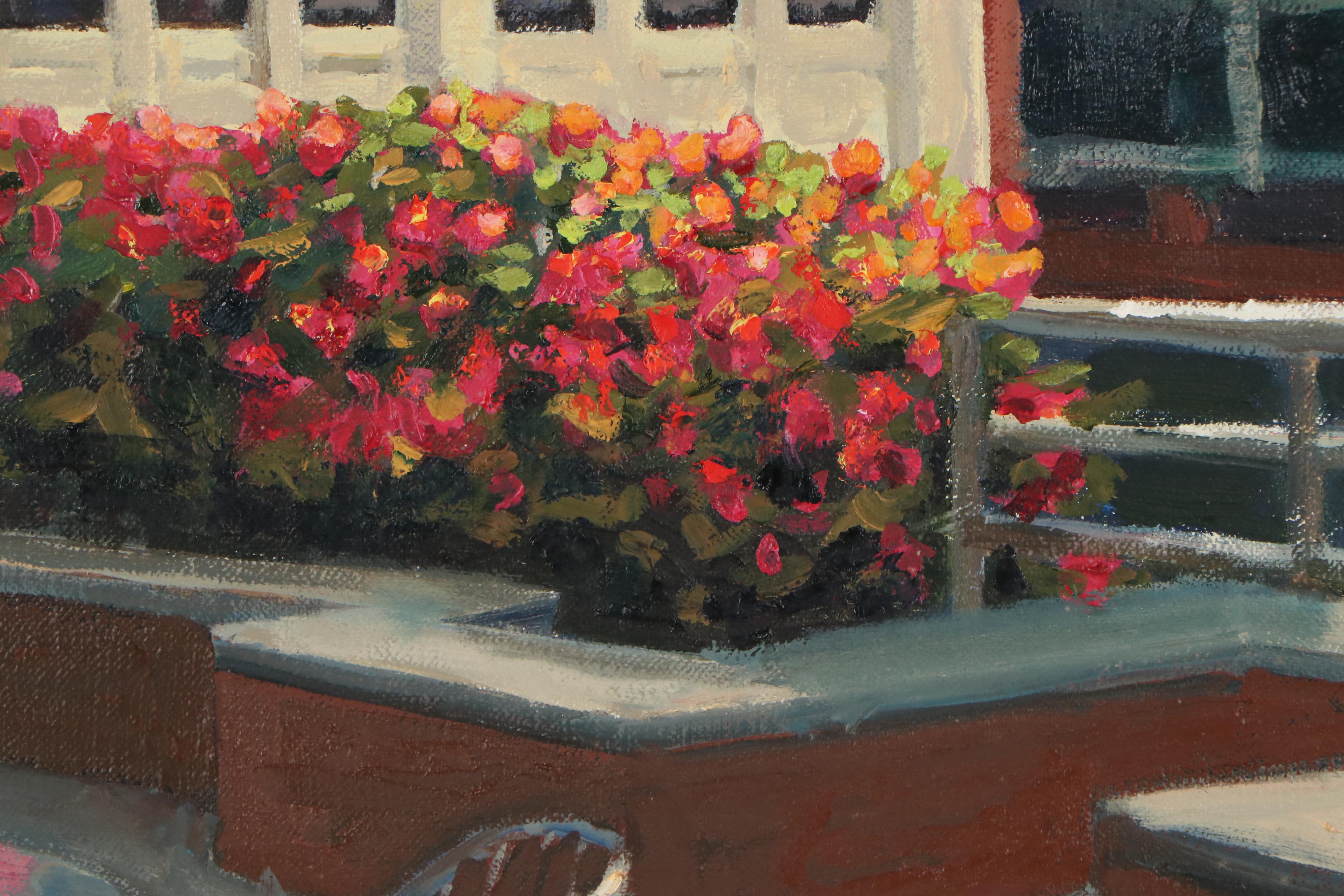 Stephen Hankin Oil Painting "City Windows and Roses," 2010 | EBTH