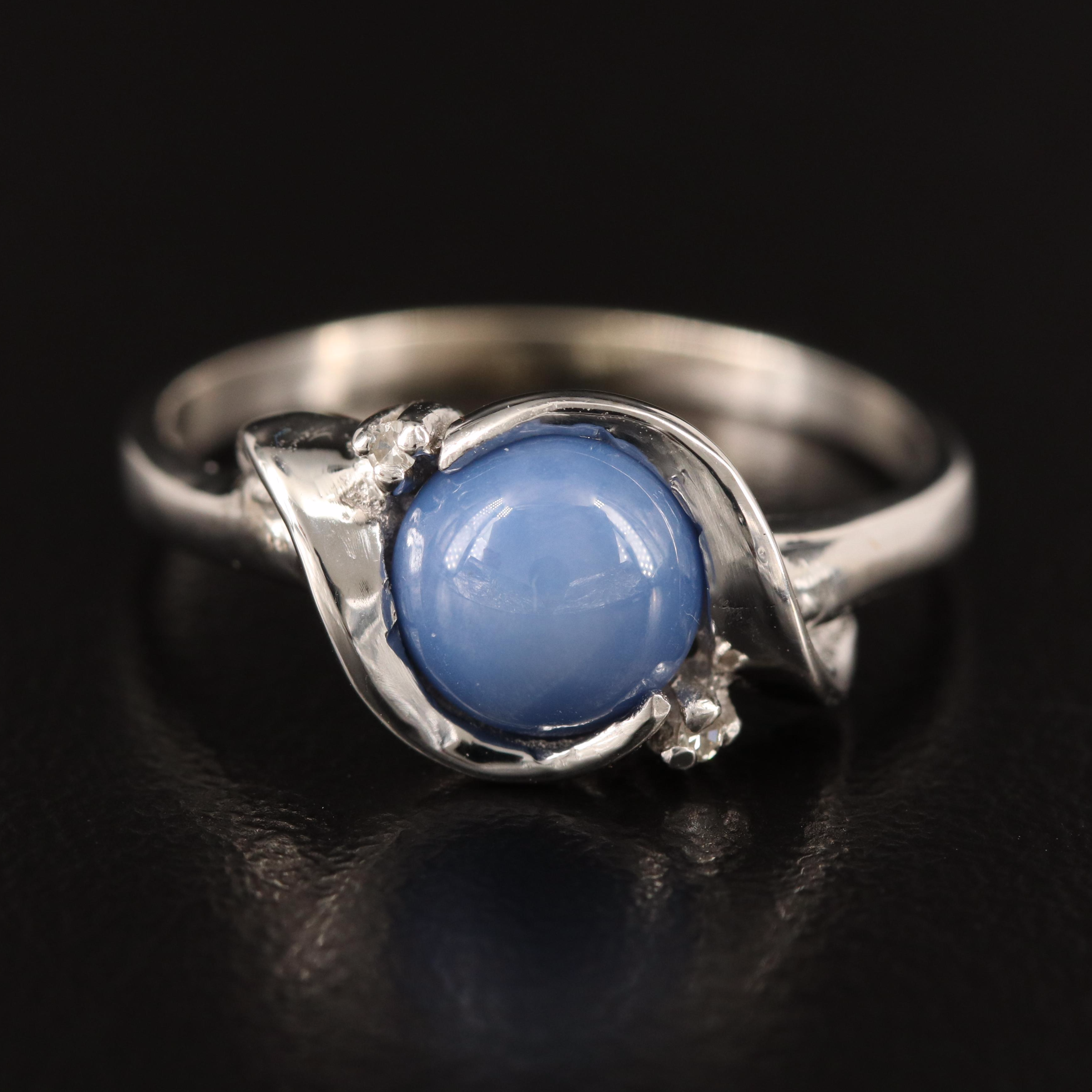 14K Linde Star Sapphire and Diamond Ring | EBTH