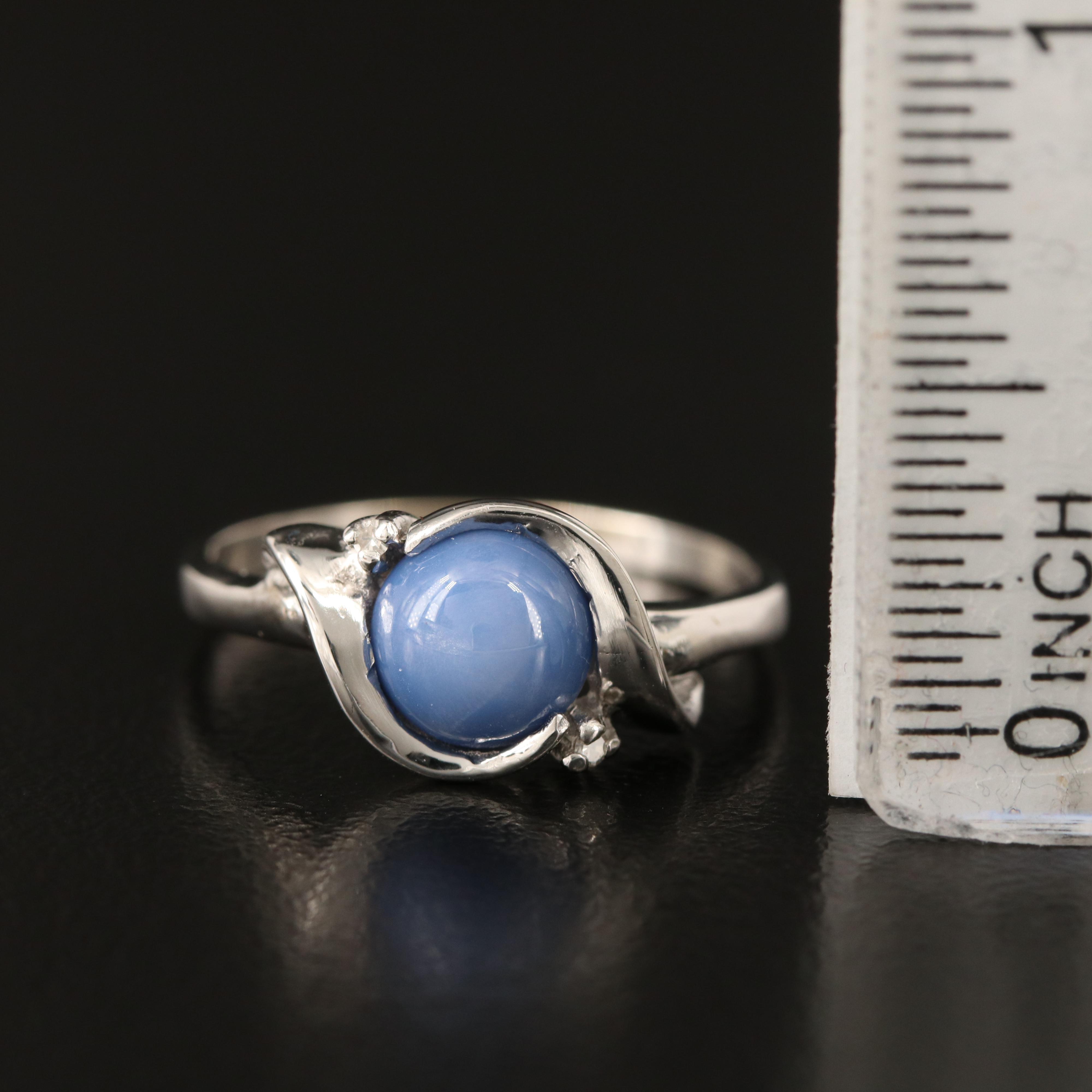 14K Linde Star Sapphire and Diamond Ring | EBTH