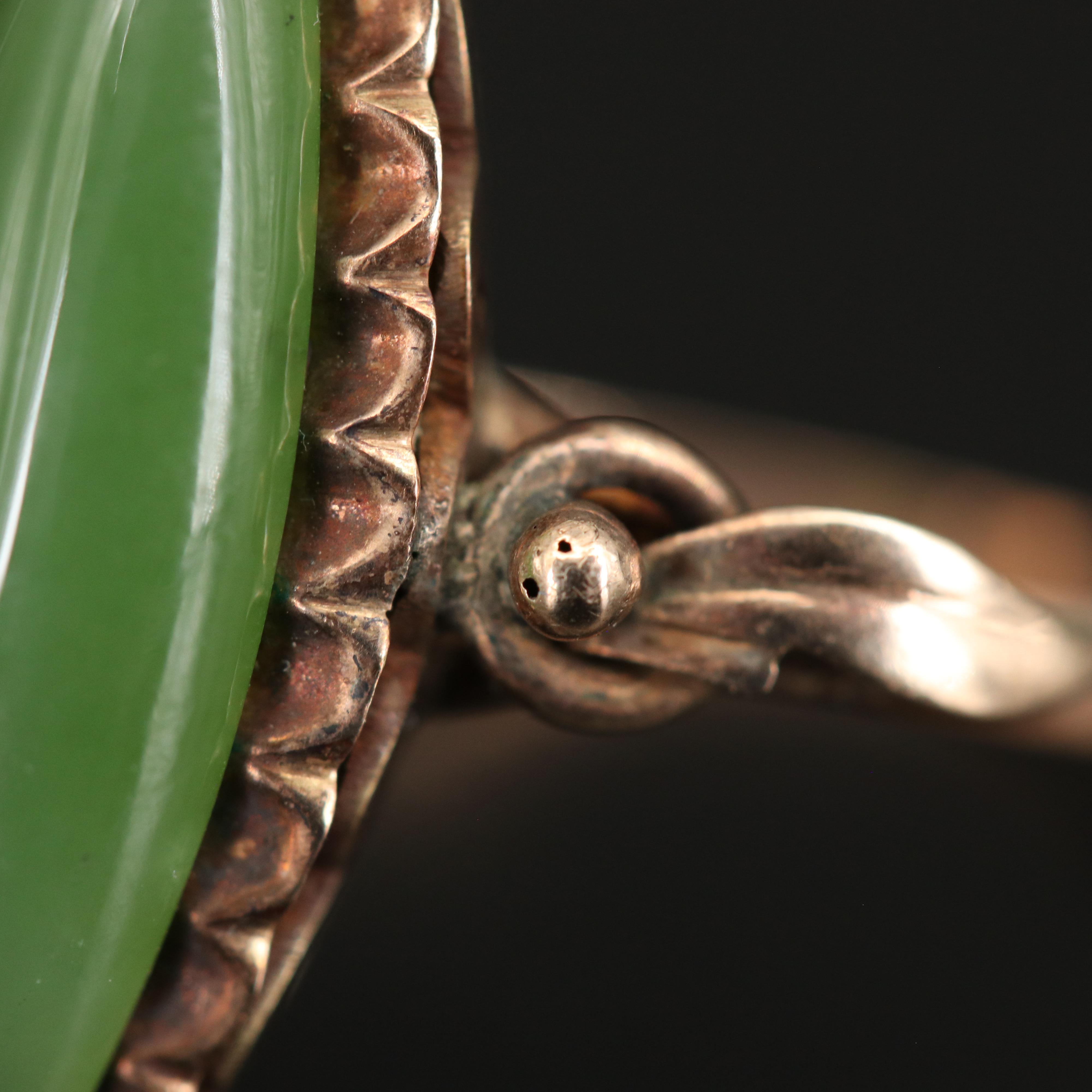 Vintage 14K Nephrite Navette Ring | EBTH