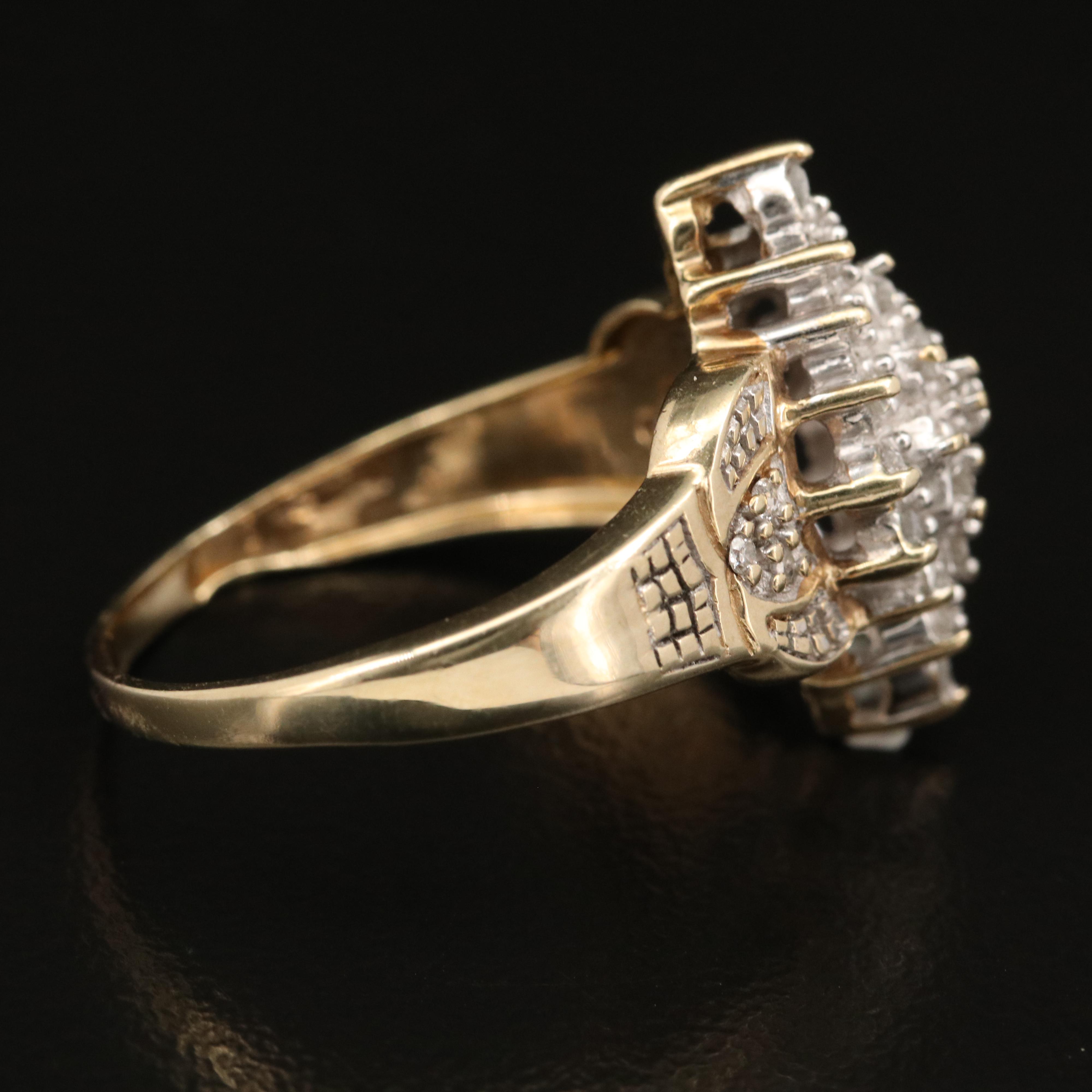 10K Diamond Cluster Ring | EBTH