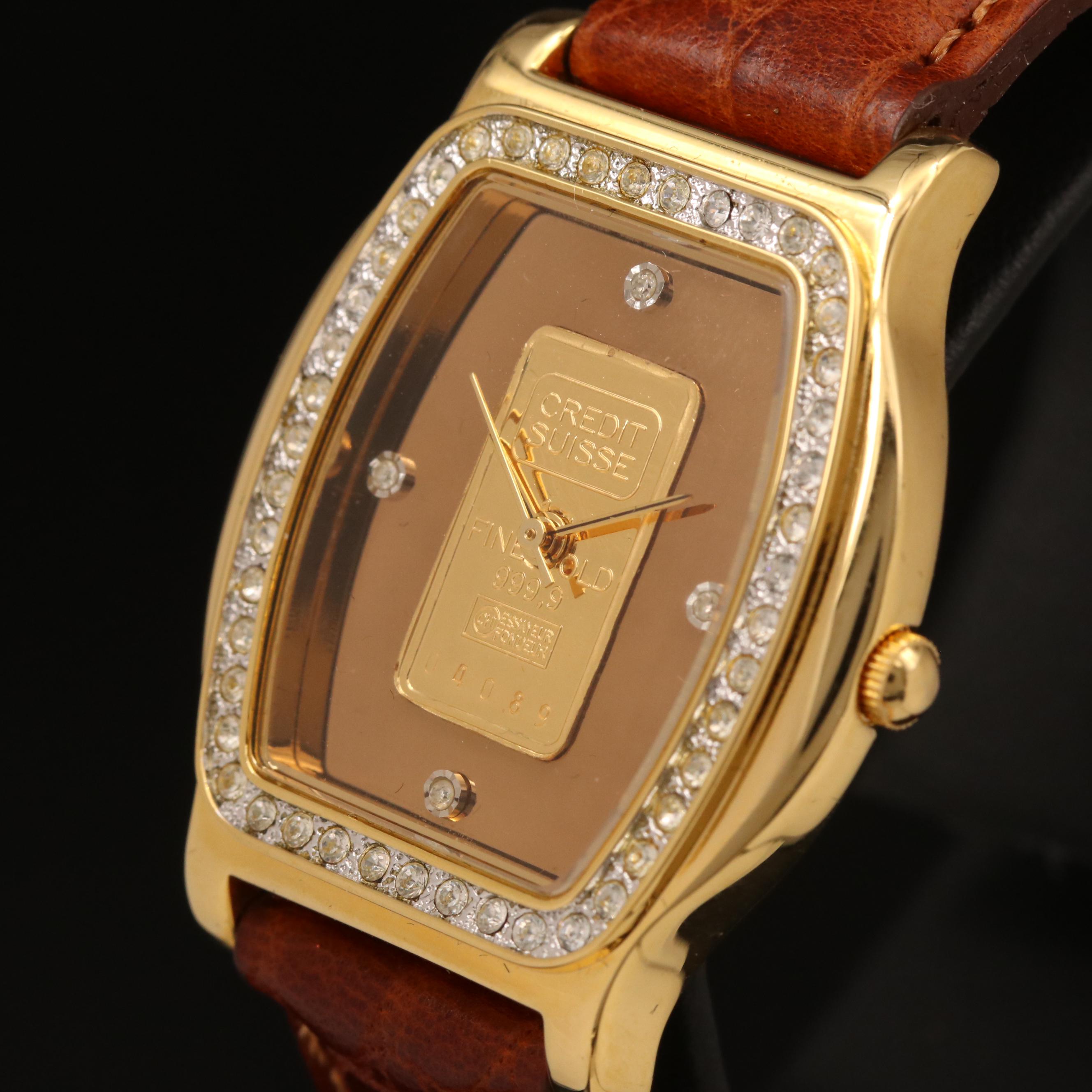 Croton Diamonds and Gold Quartz Wristwatch | EBTH