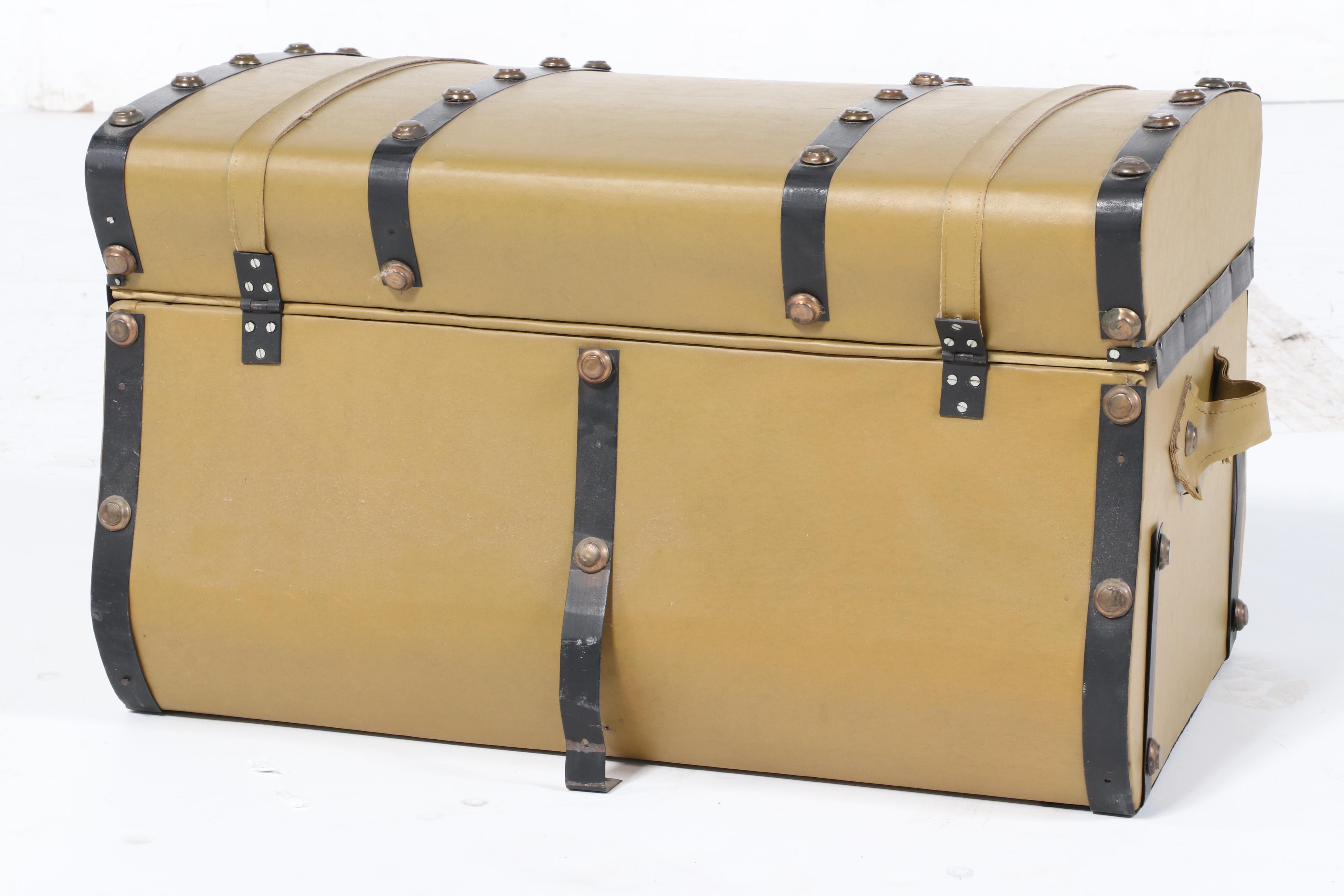 Jenny Lind Metal-Rivet Banded Trunk with Stand, circa 1850s | EBTH