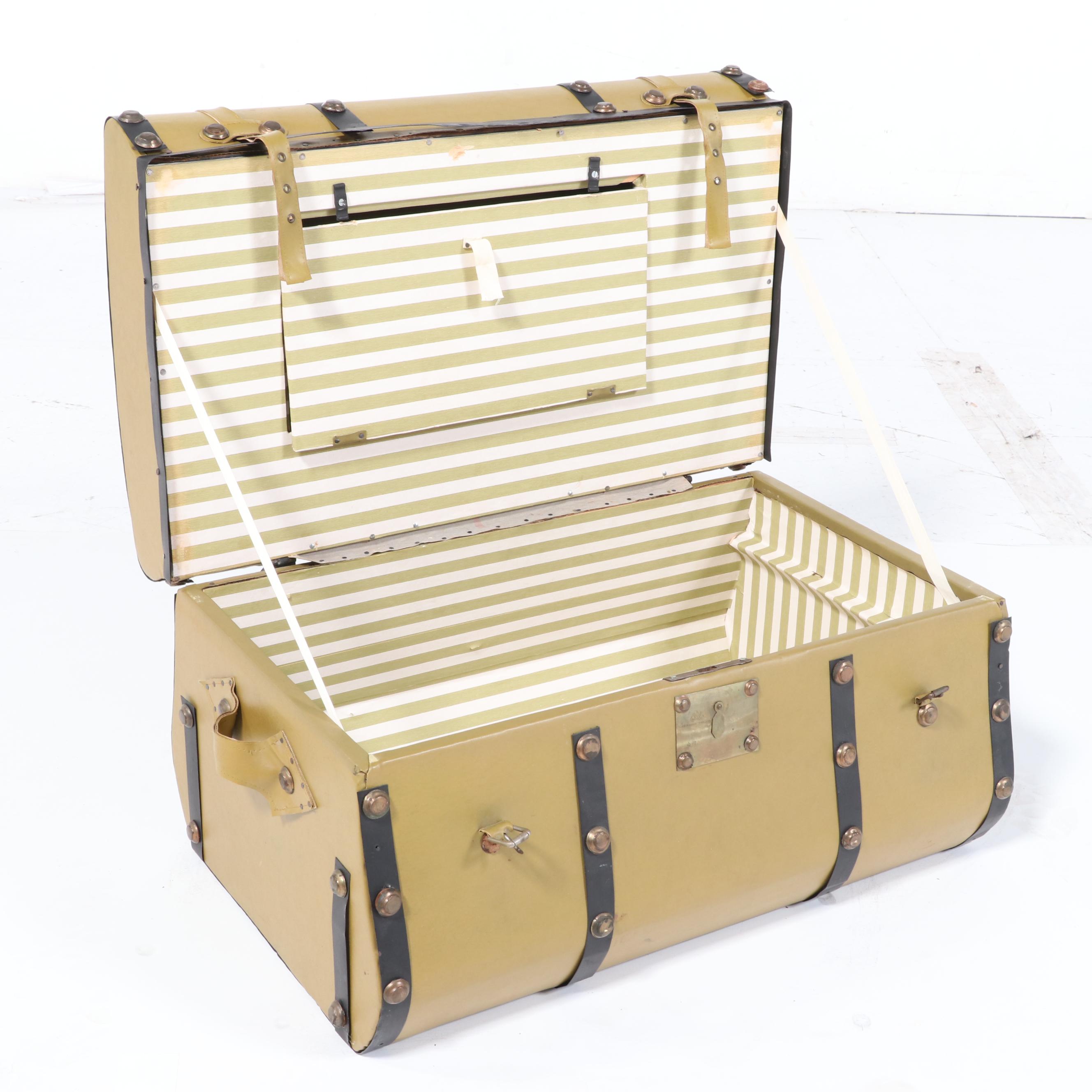 Jenny Lind Metal-Rivet Banded Trunk with Stand, circa 1850s | EBTH