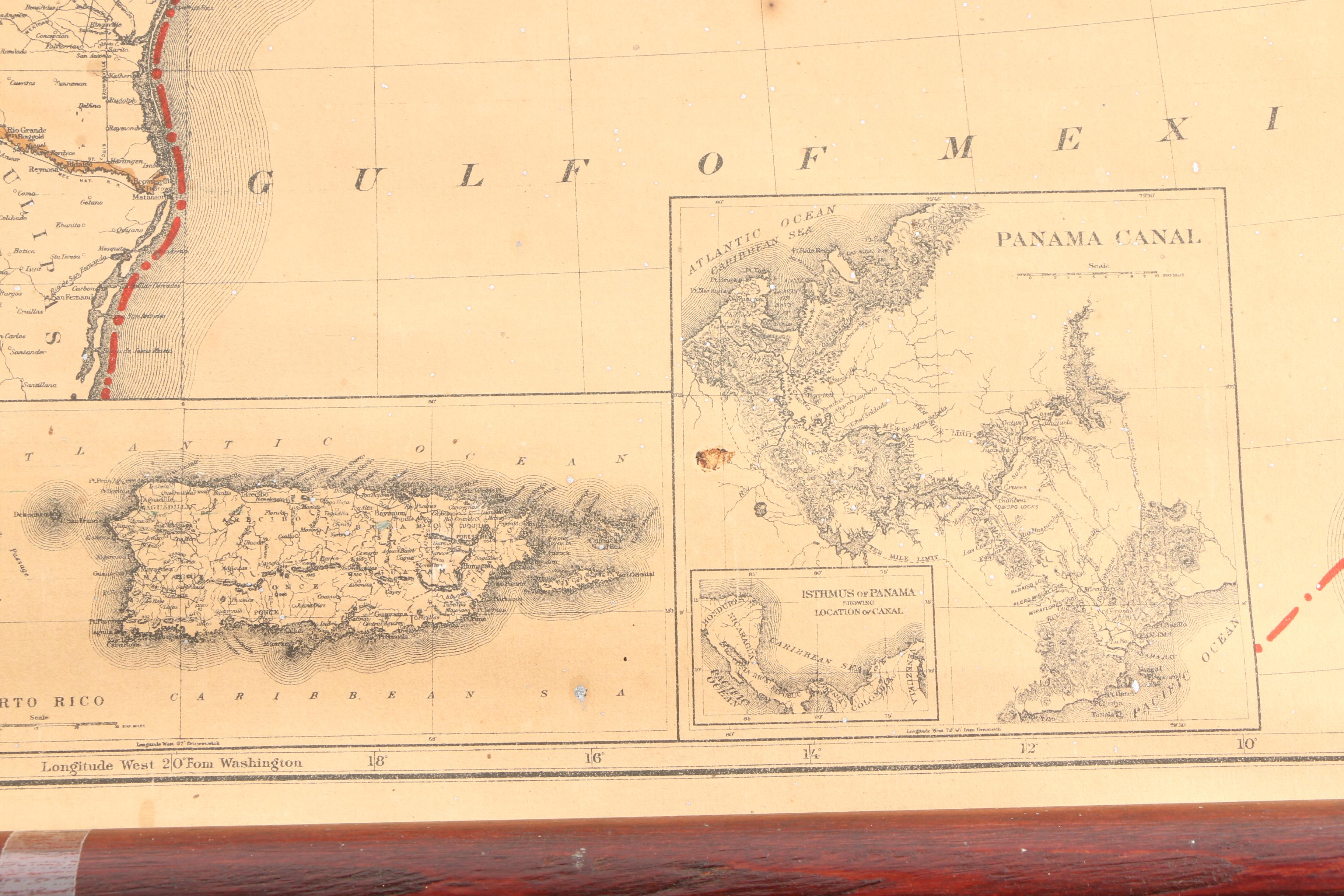 1908 "United States Showing Routes of Principal Explorers" Wall Map | EBTH