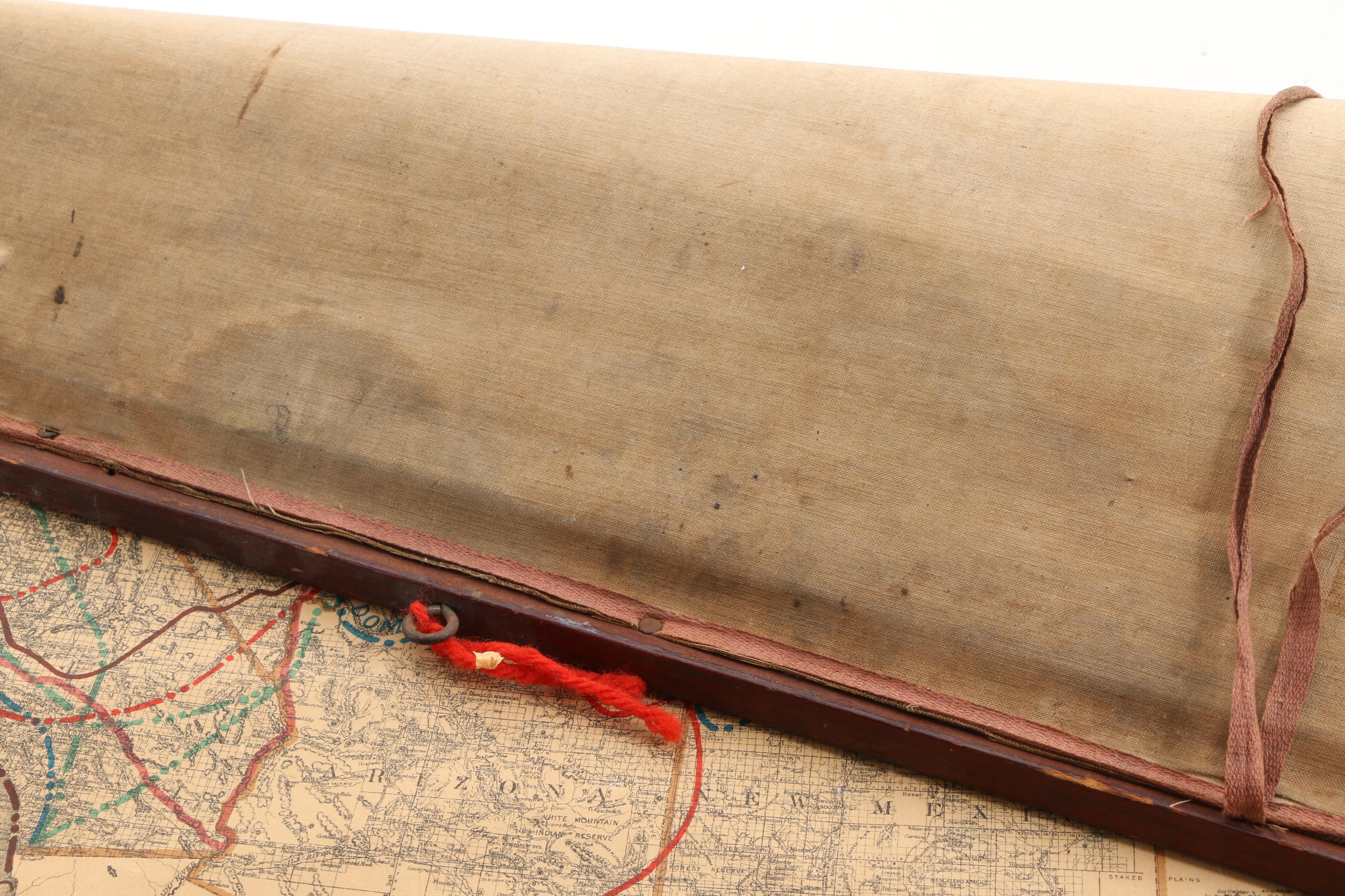 1908 "United States Showing Routes of Principal Explorers" Wall Map | EBTH