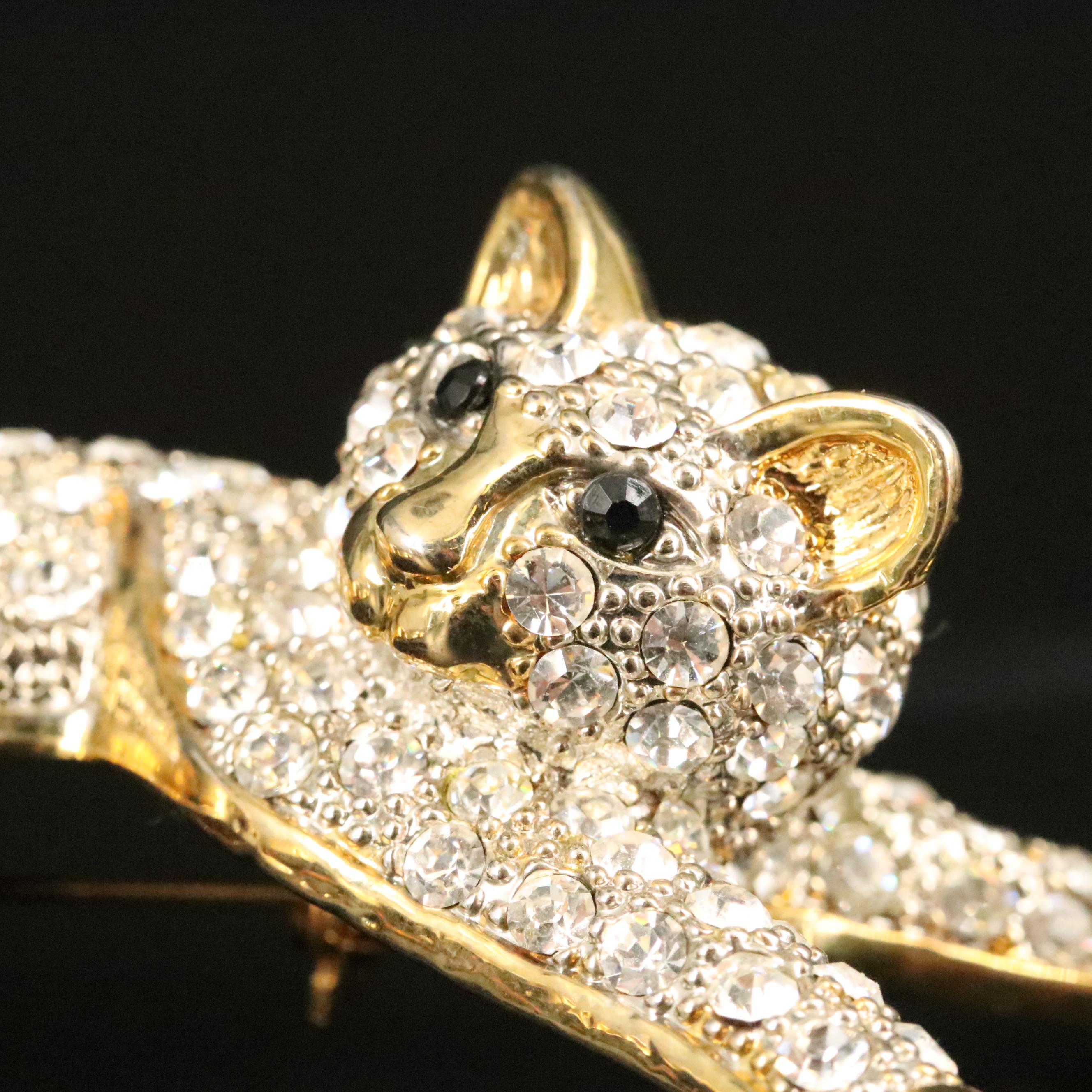 Vintage Rhinestone Tiger Brooch Selection | EBTH