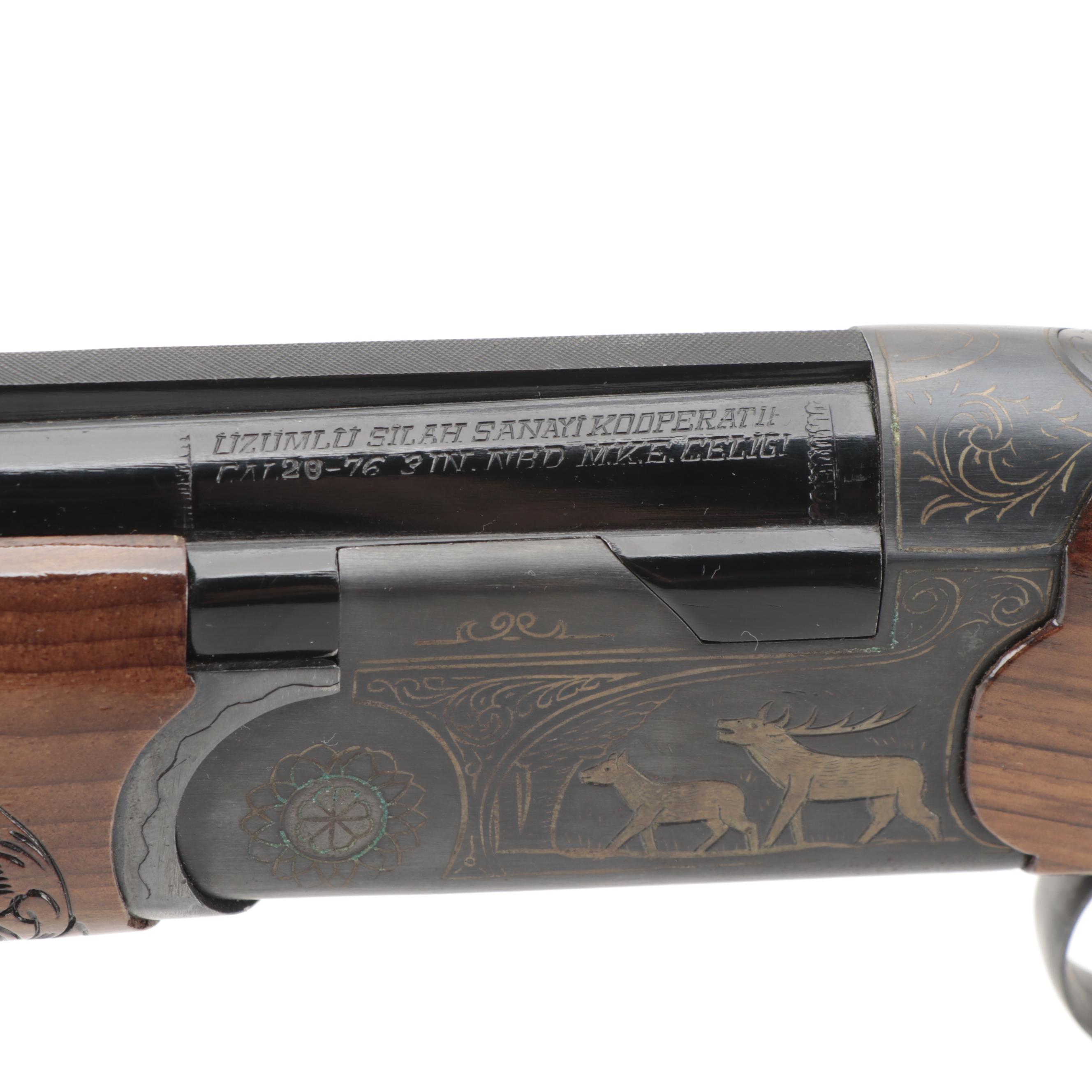 Uzumlu Silah Sanayi Kooperatifi 20 Gauge Over Under Shotgun with Carved ...
