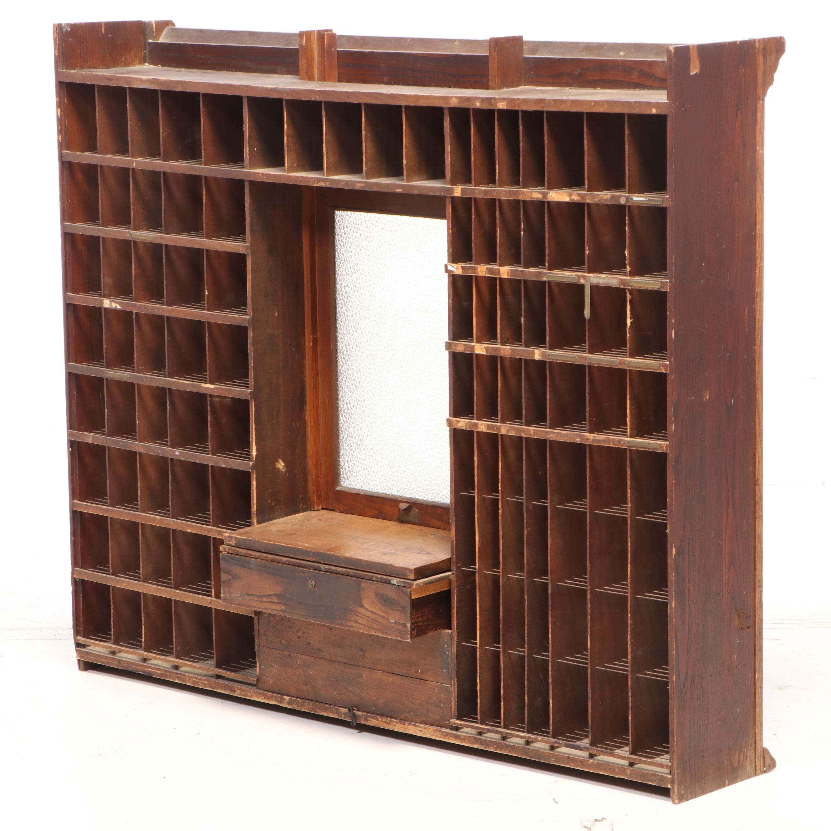 U.S. Post Office Oak Countertop Window, Early 20th Century | EBTH