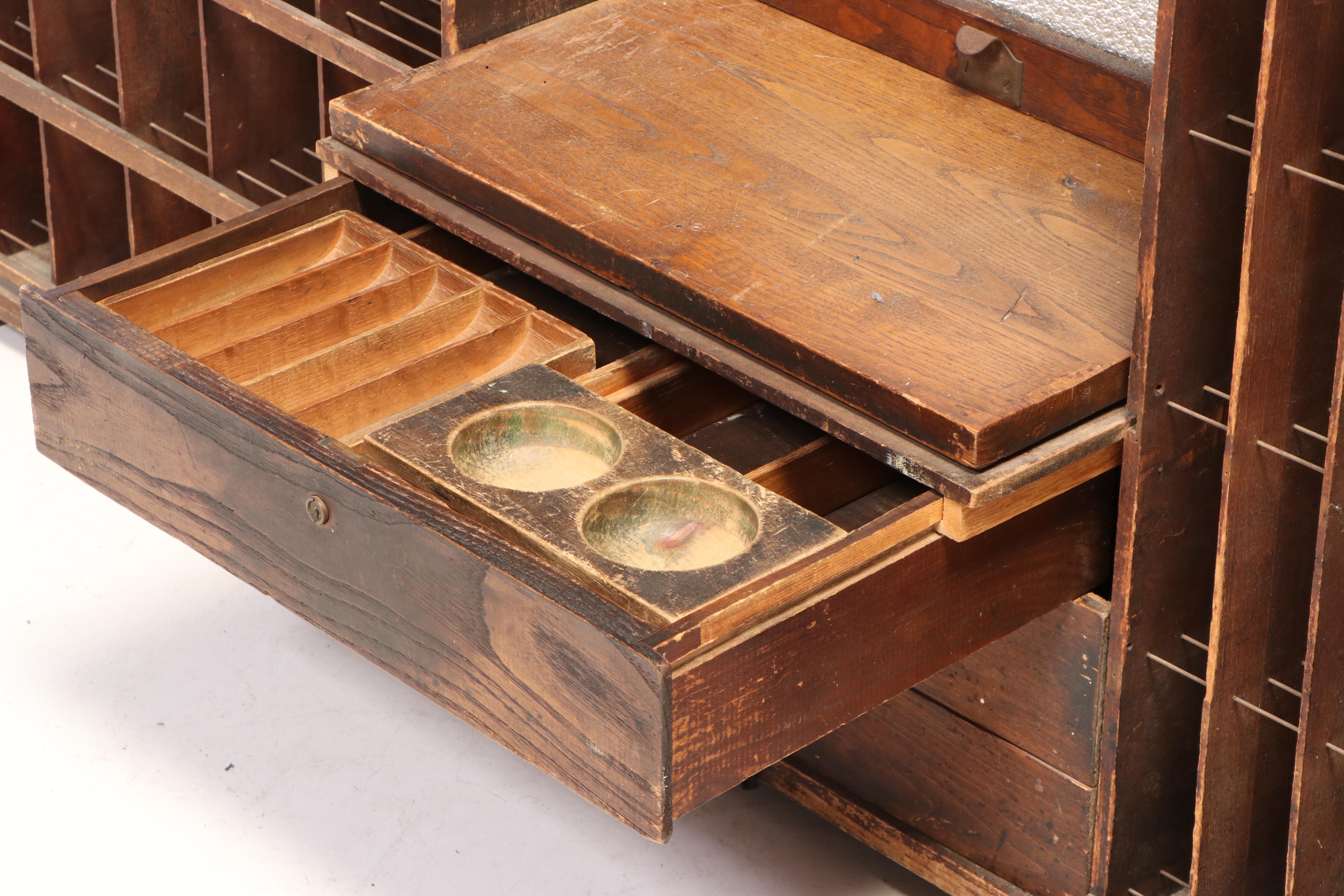 U.S. Post Office Oak Countertop Window, Early 20th Century | EBTH
