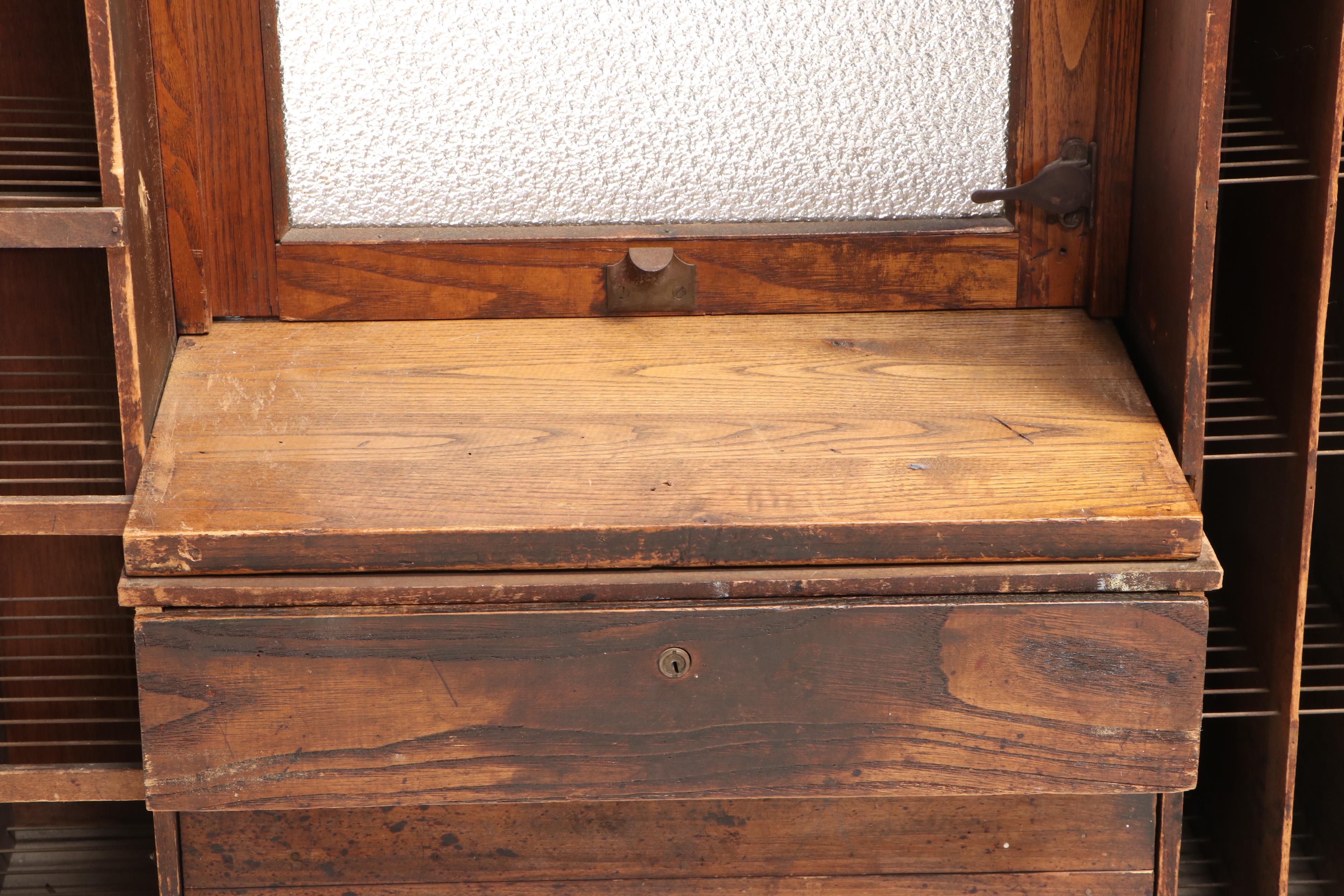 U.S. Post Office Oak Countertop Window, Early 20th Century | EBTH