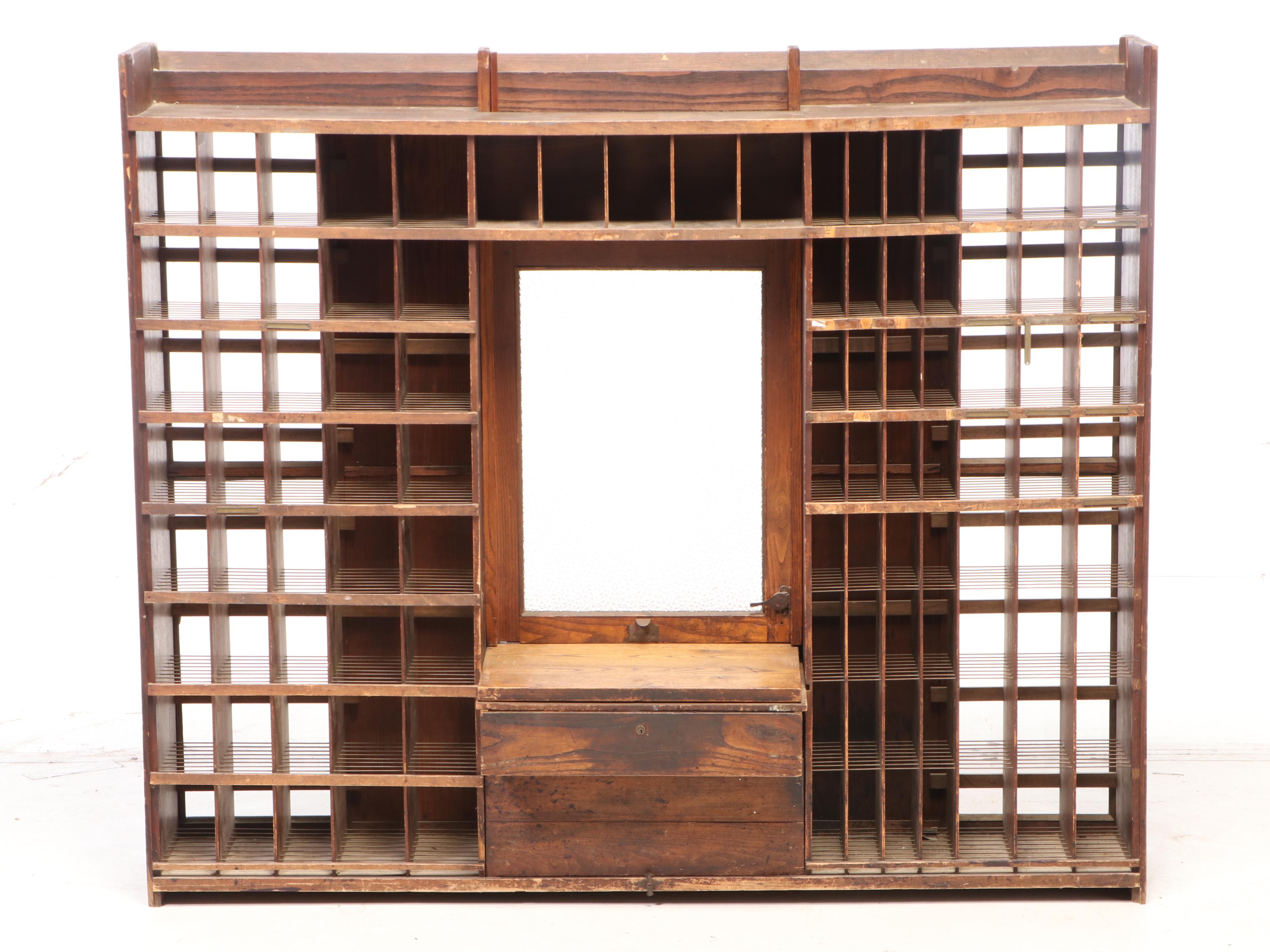 U.S. Post Office Oak Countertop Window, Early 20th Century | EBTH