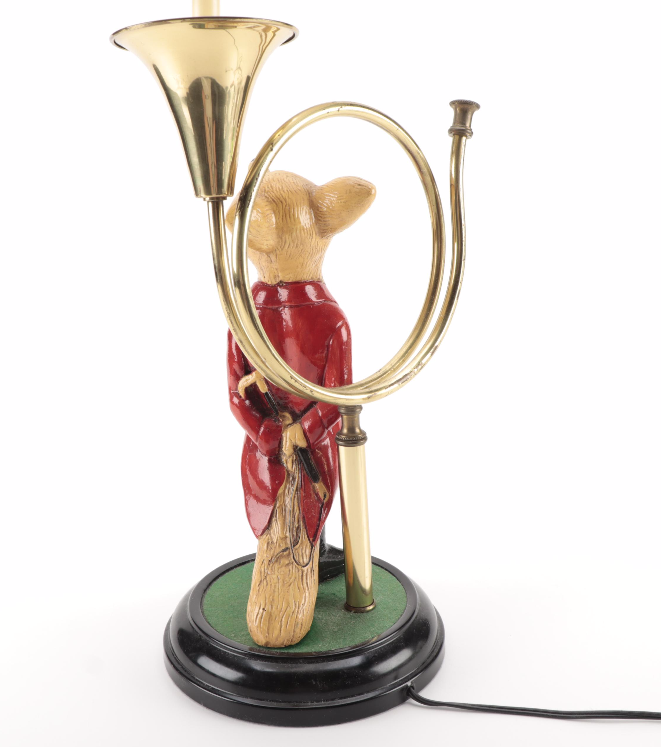 Snooty Fox Fox Hunting Theme Table Lamp with Lacquered Parchment Shade ...