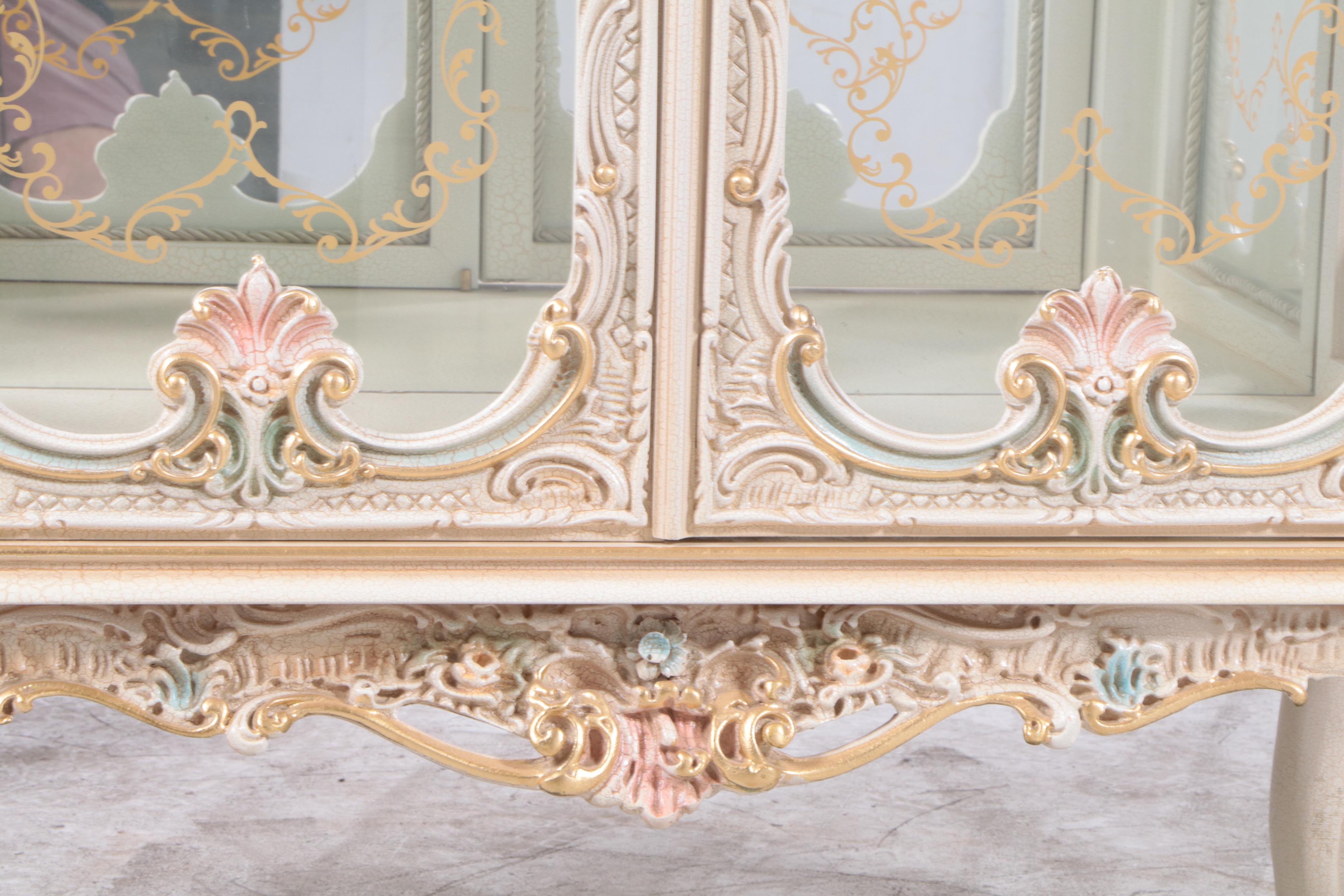 Meroni Francesco e Figli Rococo Style Paint-Decorated Curio Cabinet | EBTH