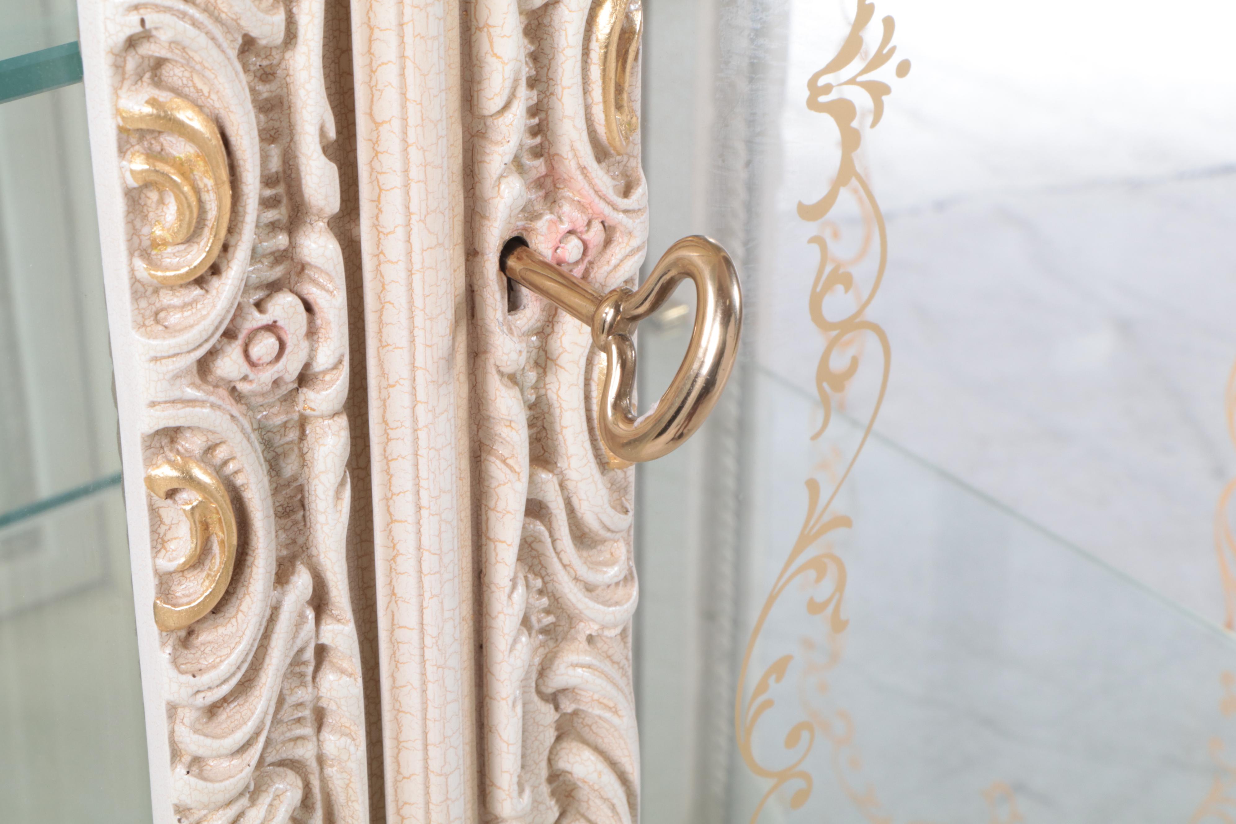 Meroni Francesco e Figli Rococo Style Paint-Decorated Curio Cabinet | EBTH