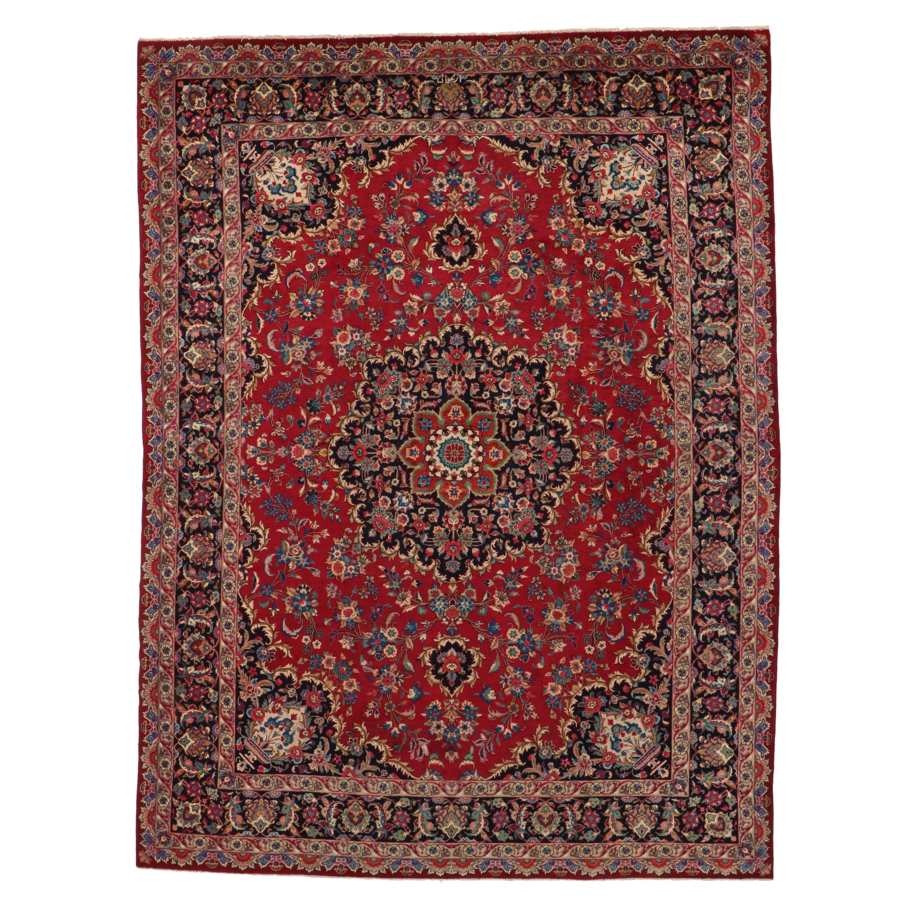 10' x 13'5 Hand-Knotted Persian Mashhad Room Sized Rug | EBTH