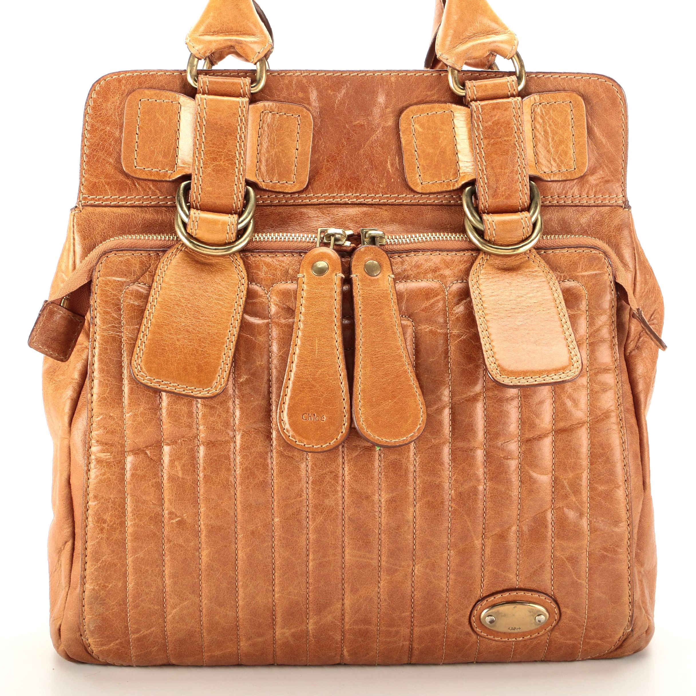 Chloé Bay Large Satchel Bag in Quilted Tan Leather | EBTH