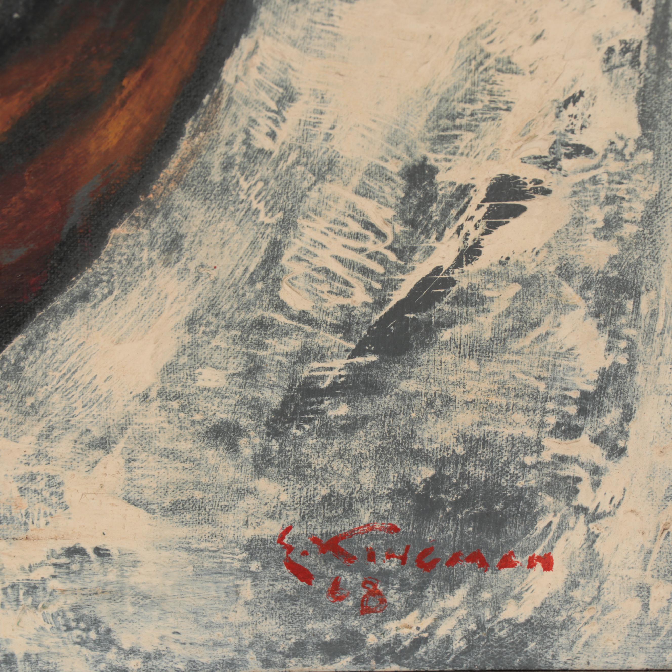 Eduardo Kingman Oil Painting of Grieving Figure, 1968 | EBTH