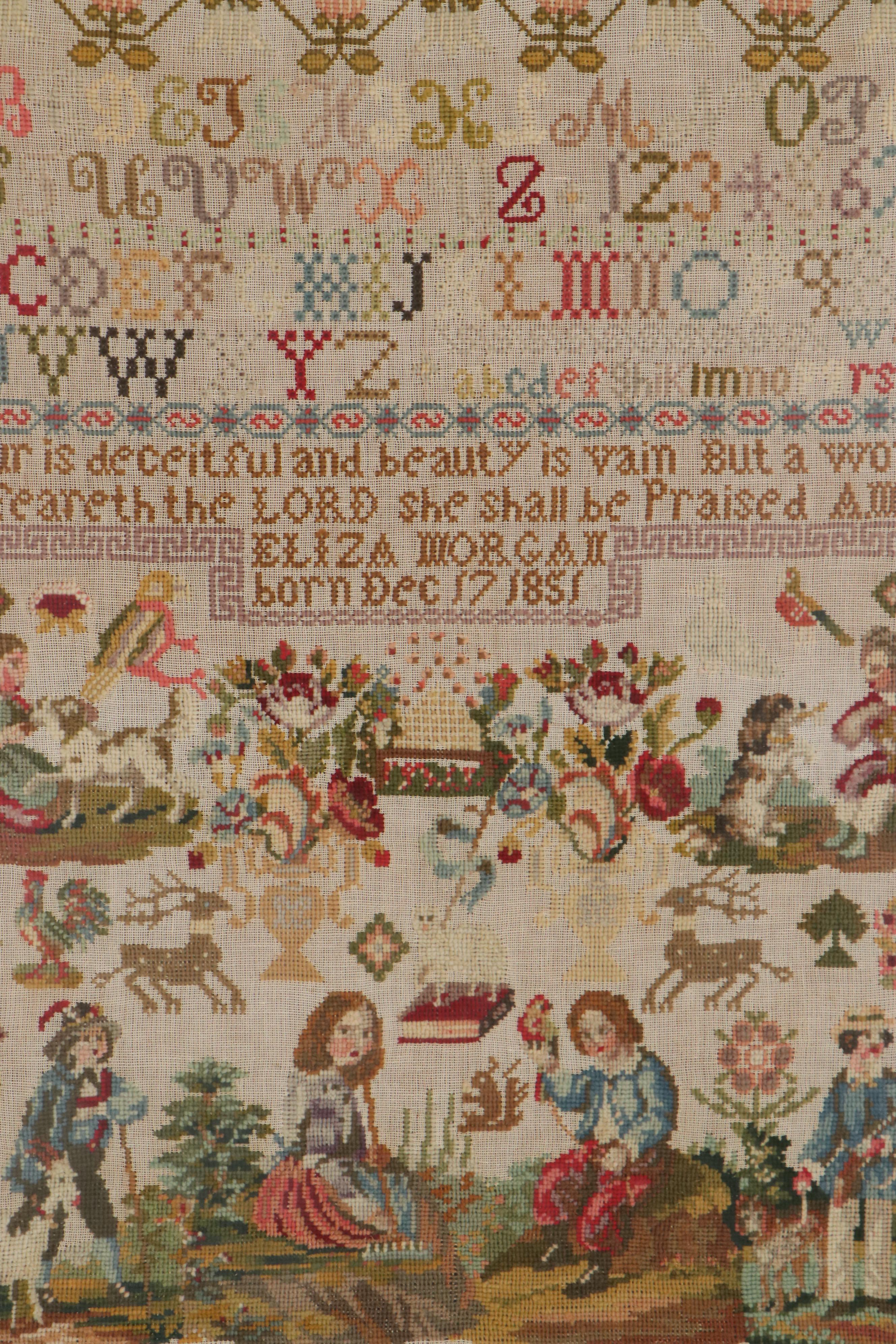 Eliza Morgan Berlin Wool Work Sampler, Mid to Late 19th Century | EBTH