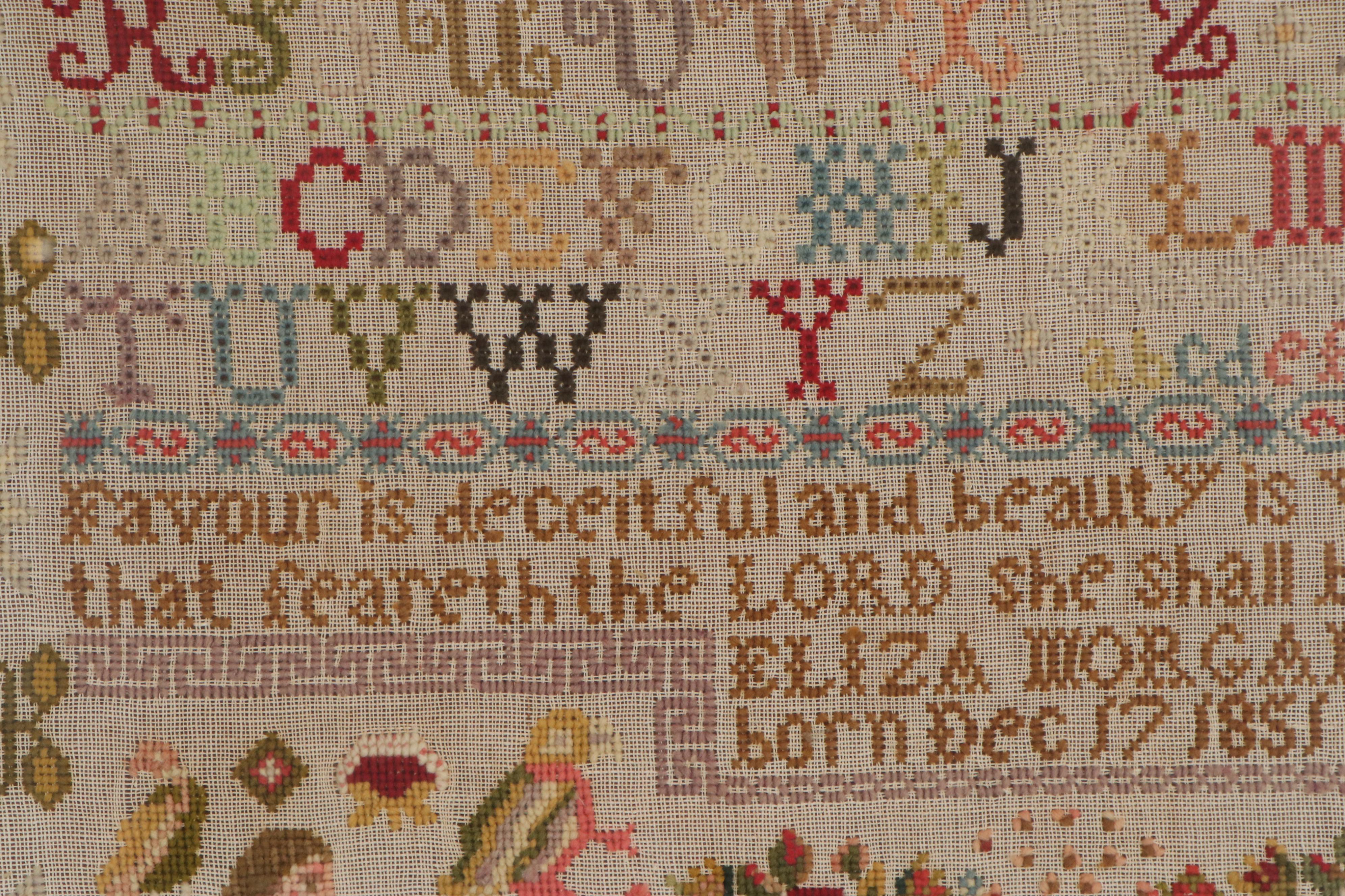 Eliza Morgan Berlin Wool Work Sampler, Mid to Late 19th Century | EBTH