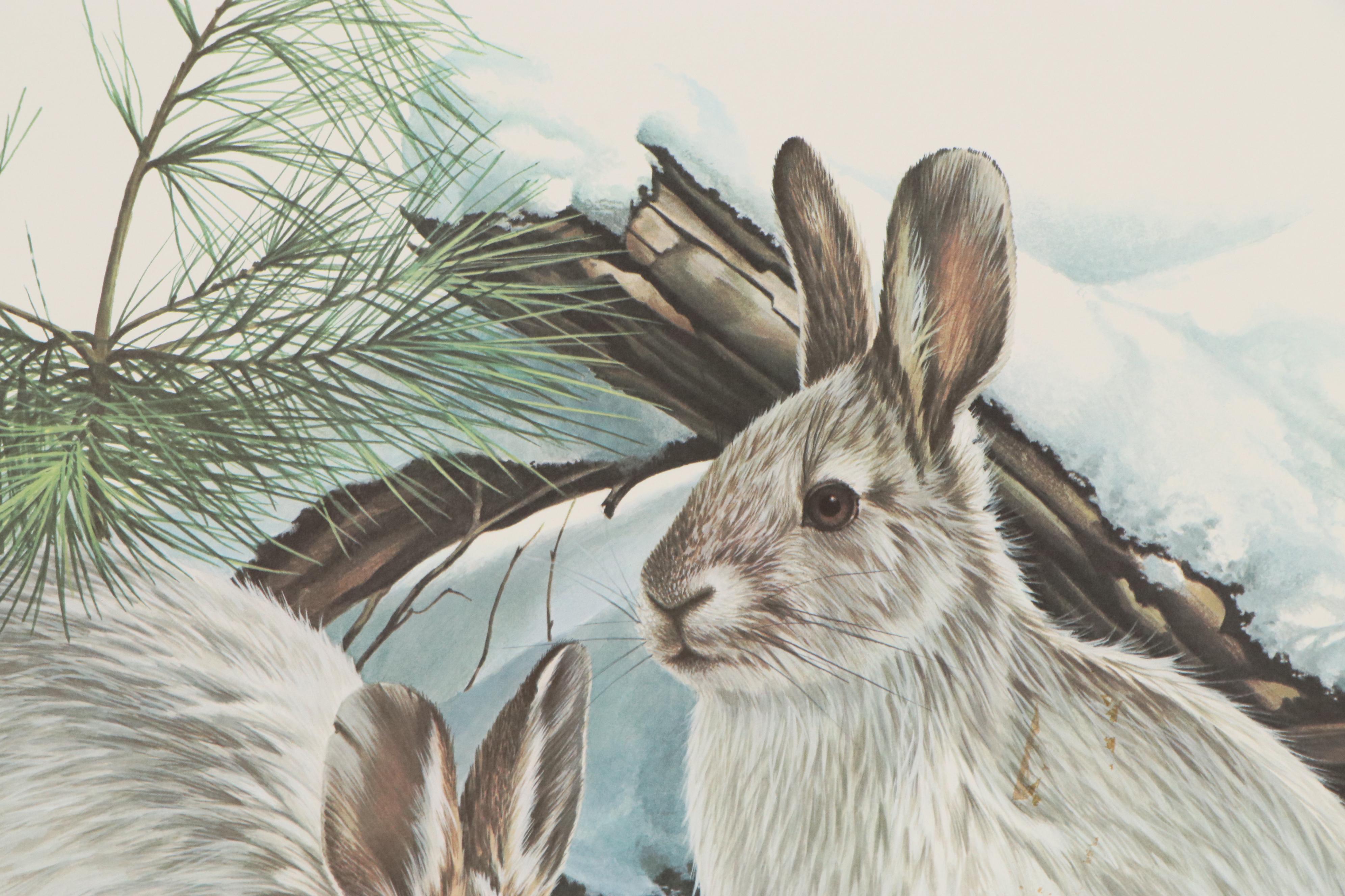 Richard Timm Offset Lithograph "Snowshoe Hare," 1976 | EBTH
