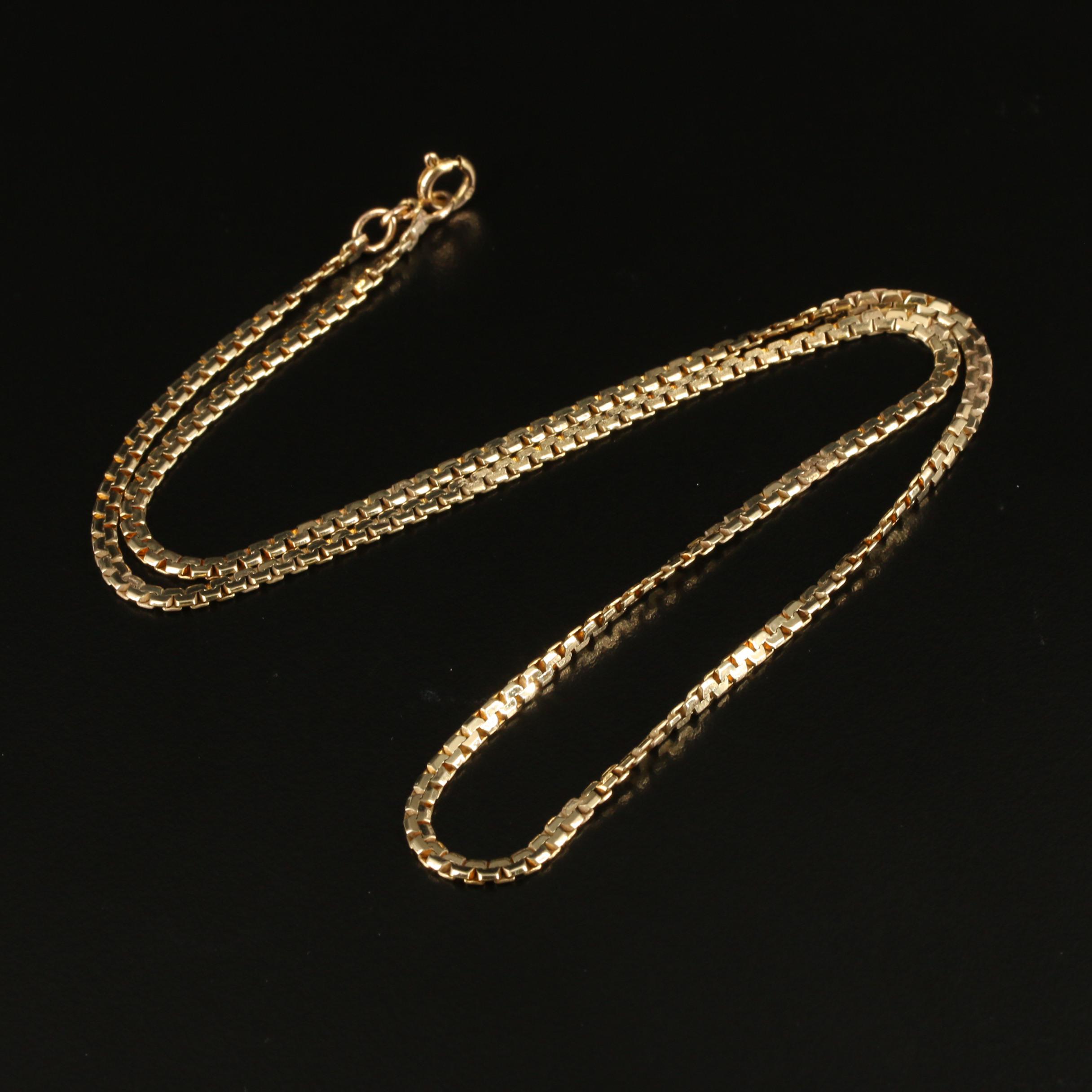 Italian Giovanni Balestra 14K Battuta Chain Necklace | EBTH