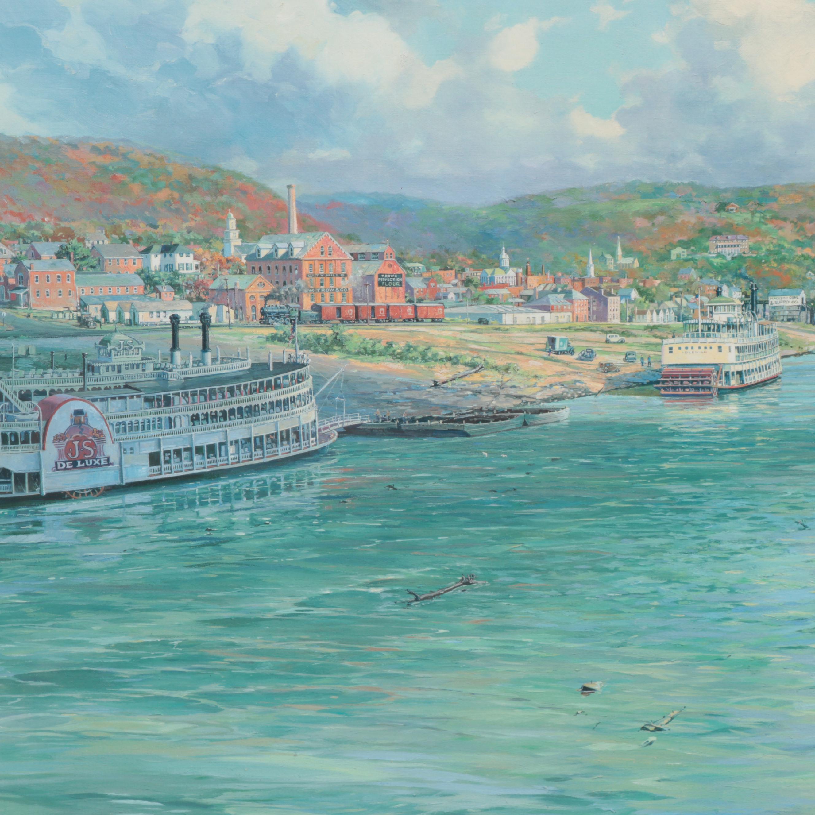 Michael Blaser Offset Lithograph "Madison Landing 1936" | EBTH