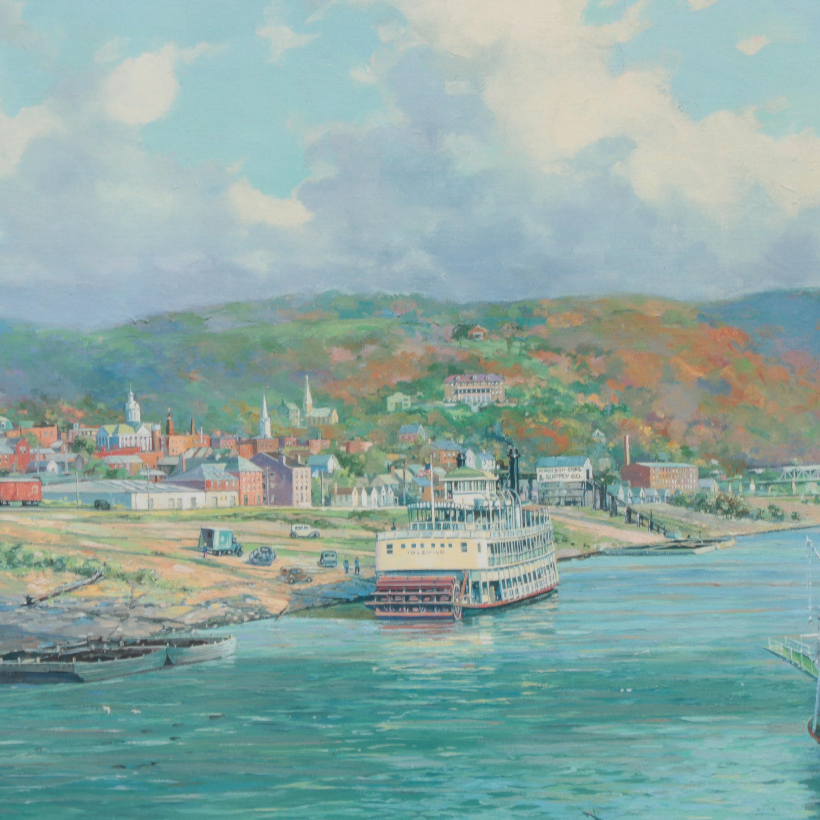 Michael Blaser Offset Lithograph "Madison Landing 1936" | EBTH