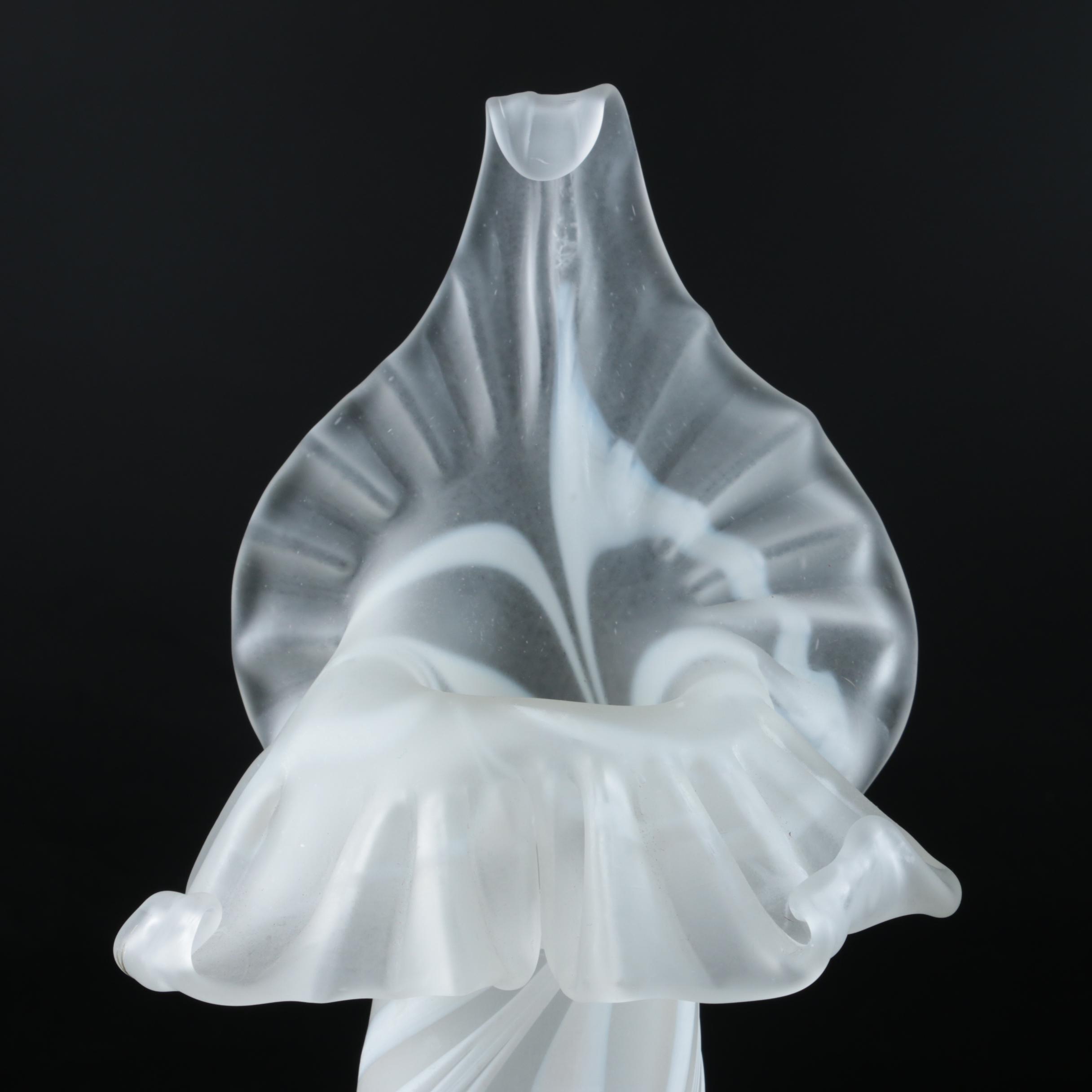 Essie Zareh for Baijan Handblown Frosted White Art Glass Vase | EBTH