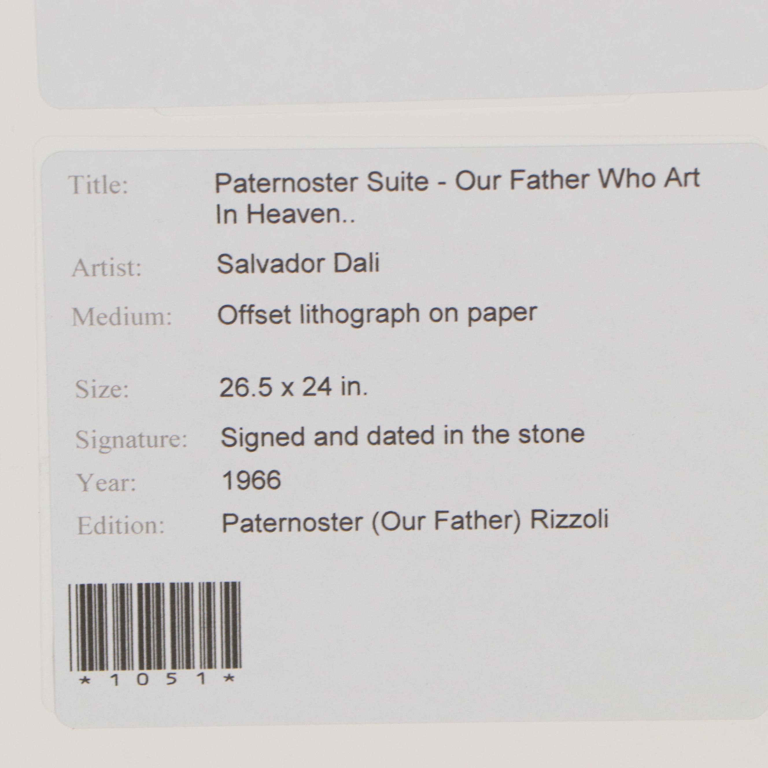 Offset Lithograph After Salvador Dalí "Paternoster Suite" | EBTH