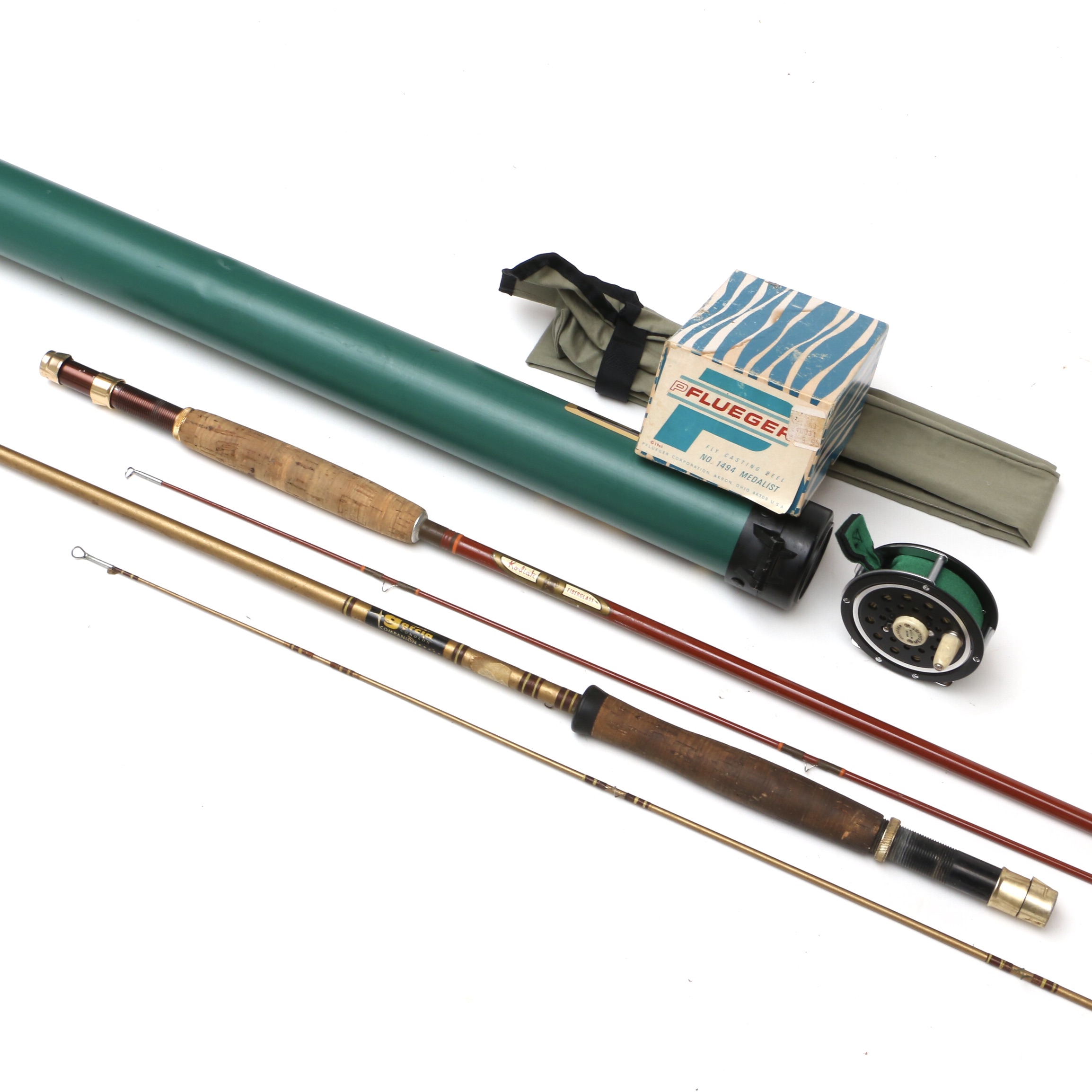 Pflueger Medalist Reel, Kodiak and Abu Garcia Conolon Fiberglass Fly ...