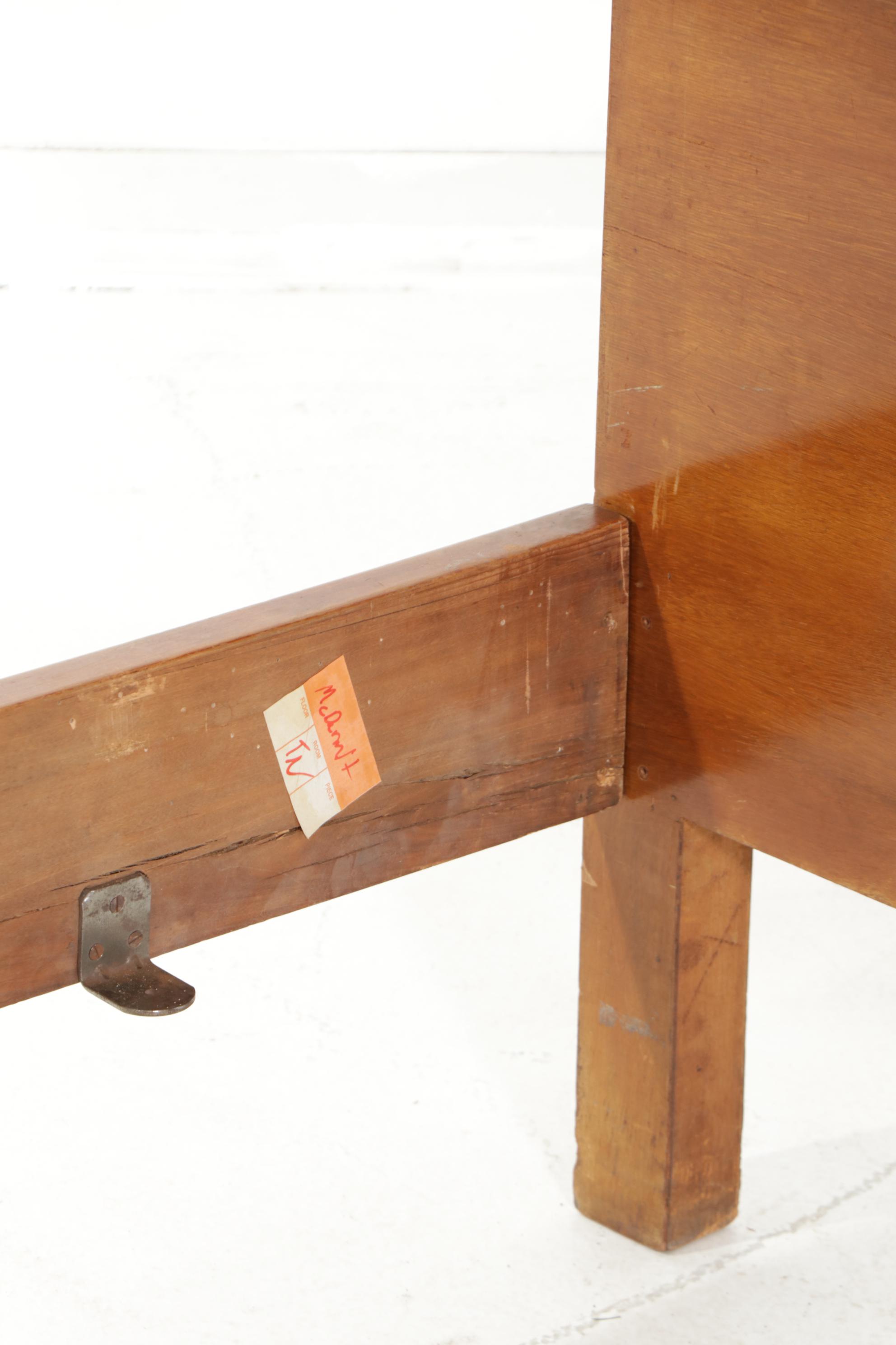 Louis XV Style Carved and Figured Walnut-Veneered Custom Size Bed Frame ...