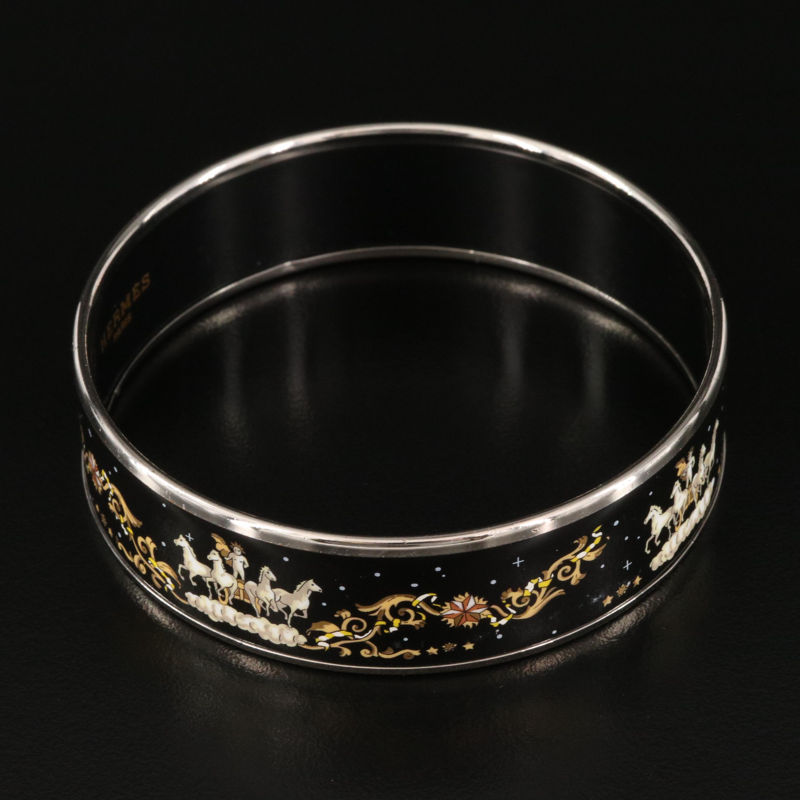 Hermès "Cosmo Chariot" Wide Enamel Bangle | EBTH